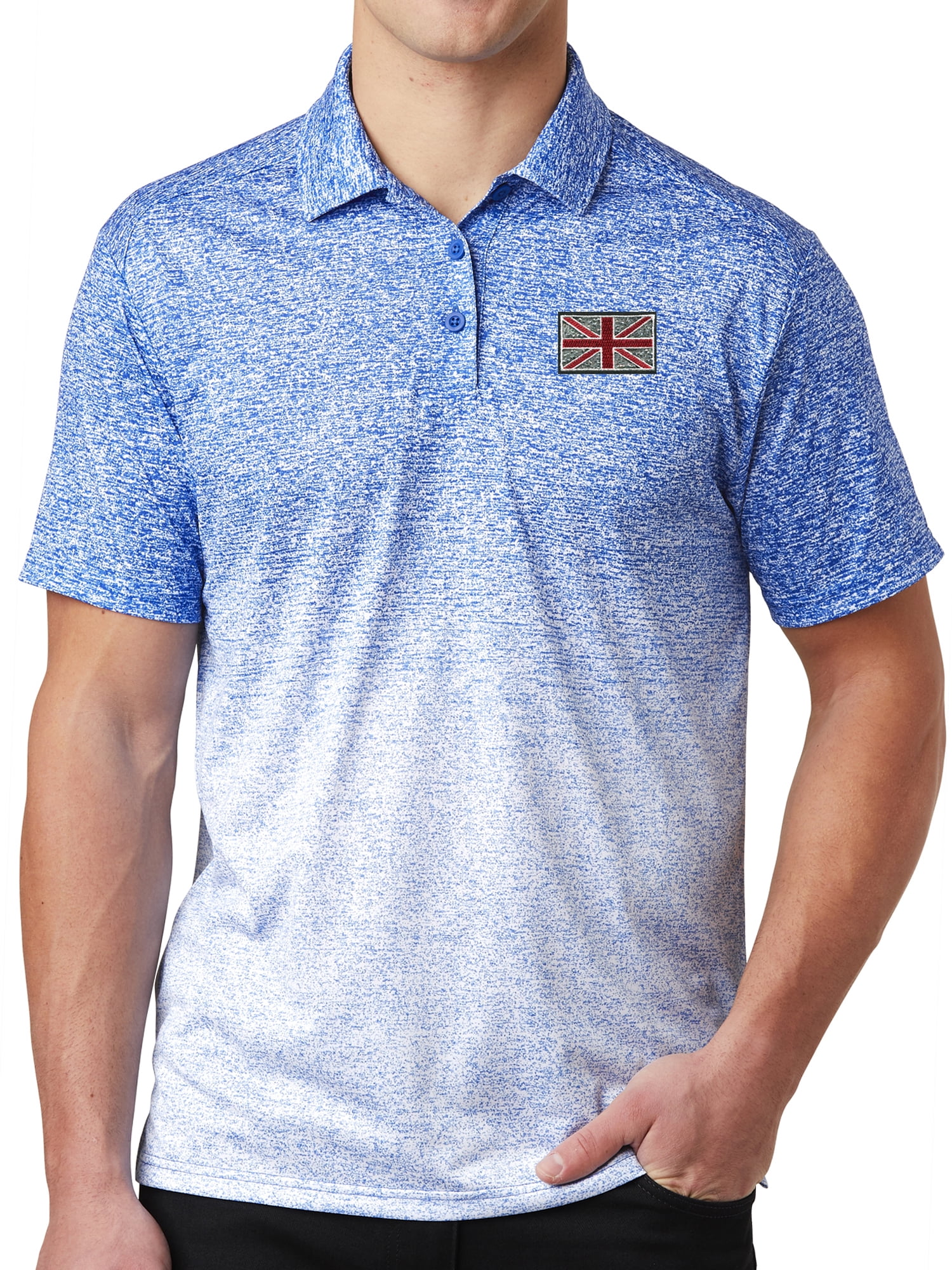 Mens Union Jack Flag Premium Polo Shirt - White/True Royal, Small ...