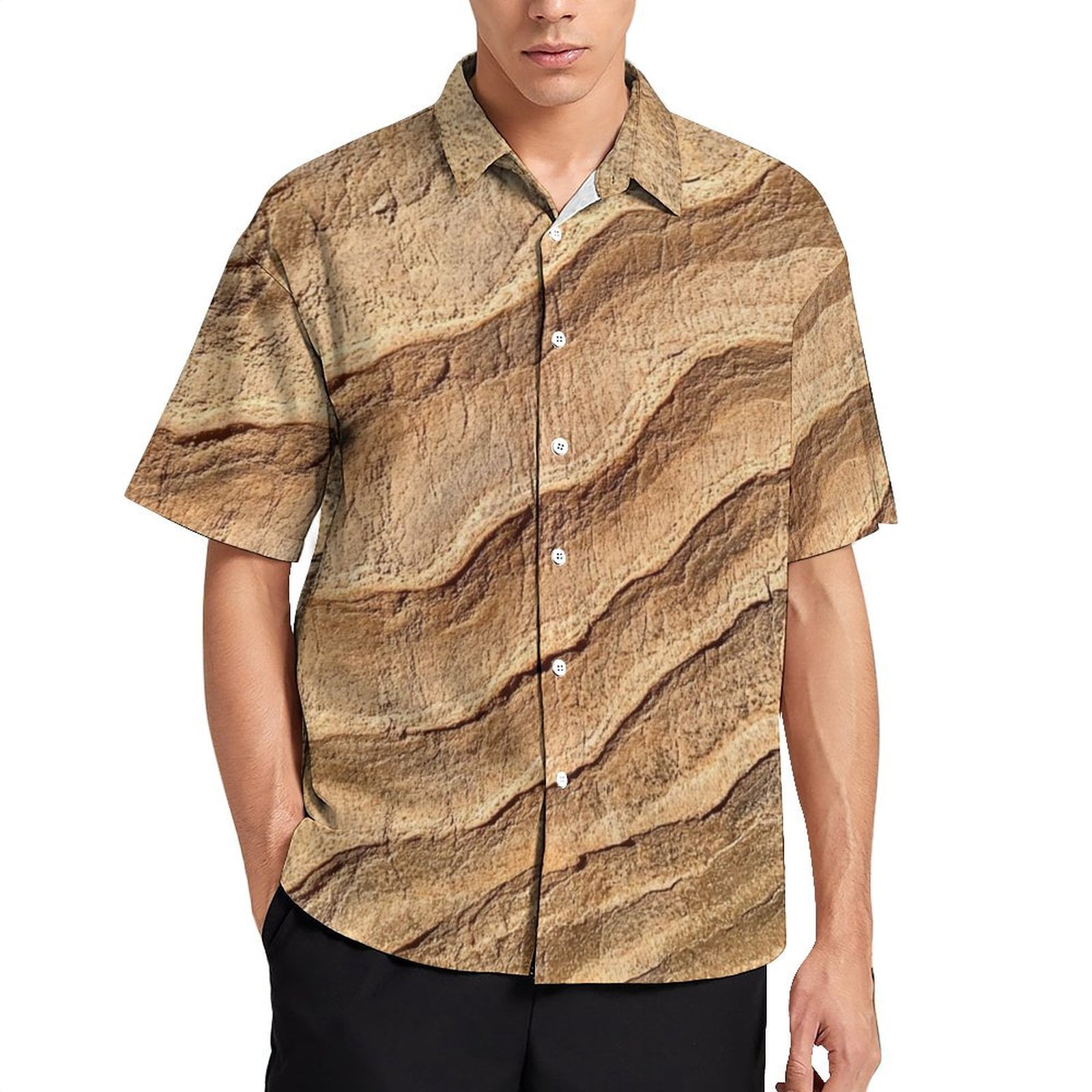 Mens Unique Pattern Wood Grain Texture Button Up Shirts Vacation Summer ...