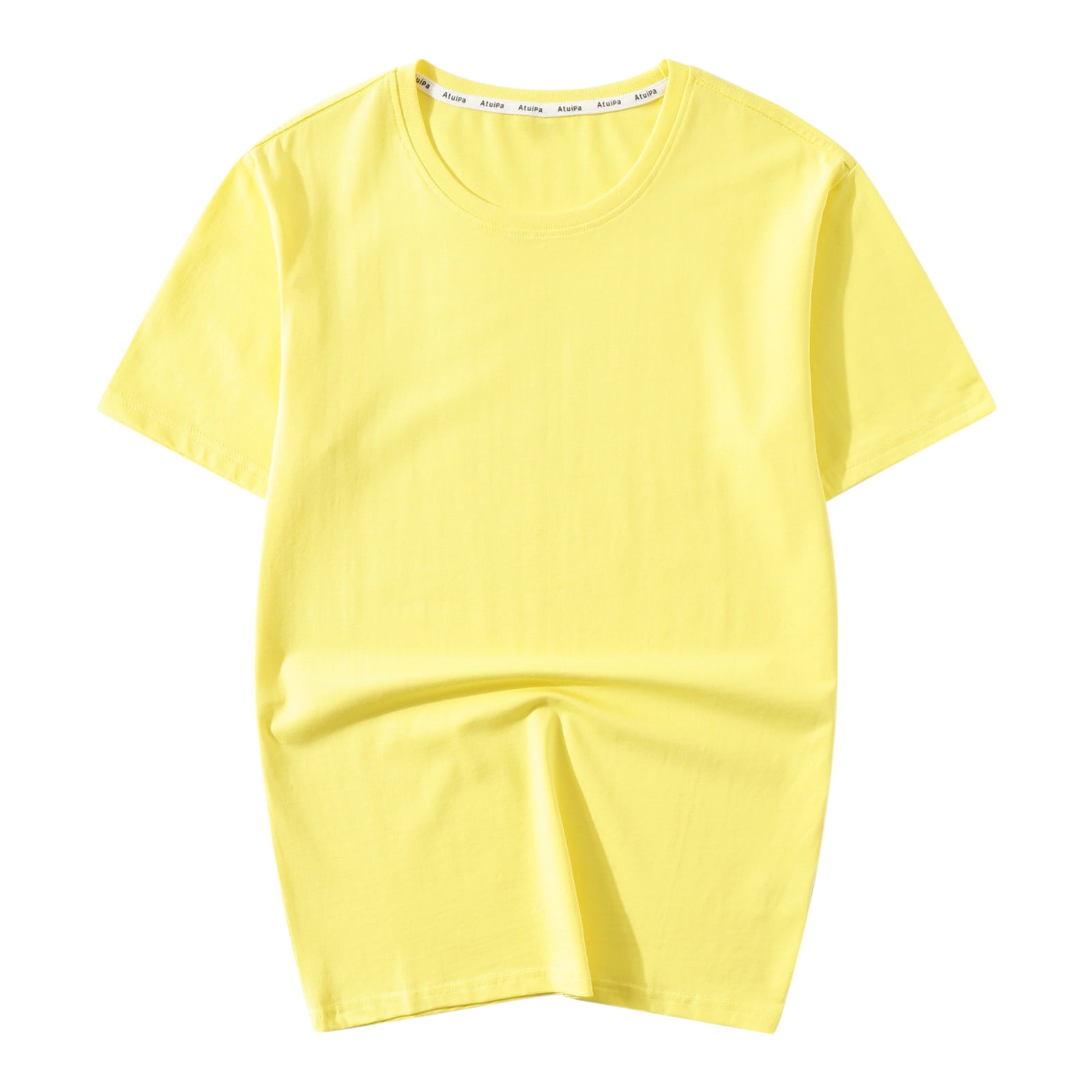 Mens Unisex Soft T-Shirt, Crew Neck Short Sleeve Solid Color Cotton Tee ...