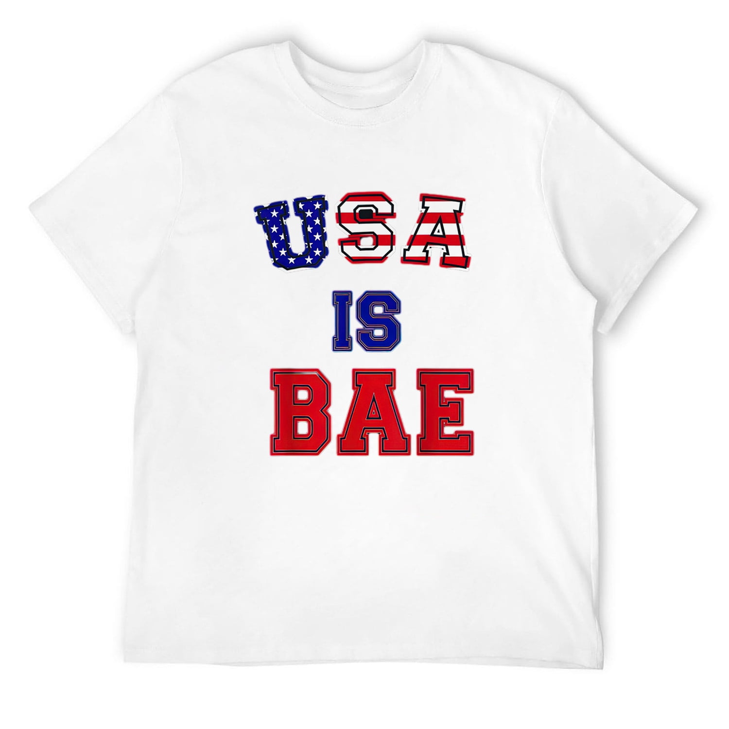 Mens Usa Is Bae, Usa, American Flag Us T-Shirt White Medium - Walmart.com