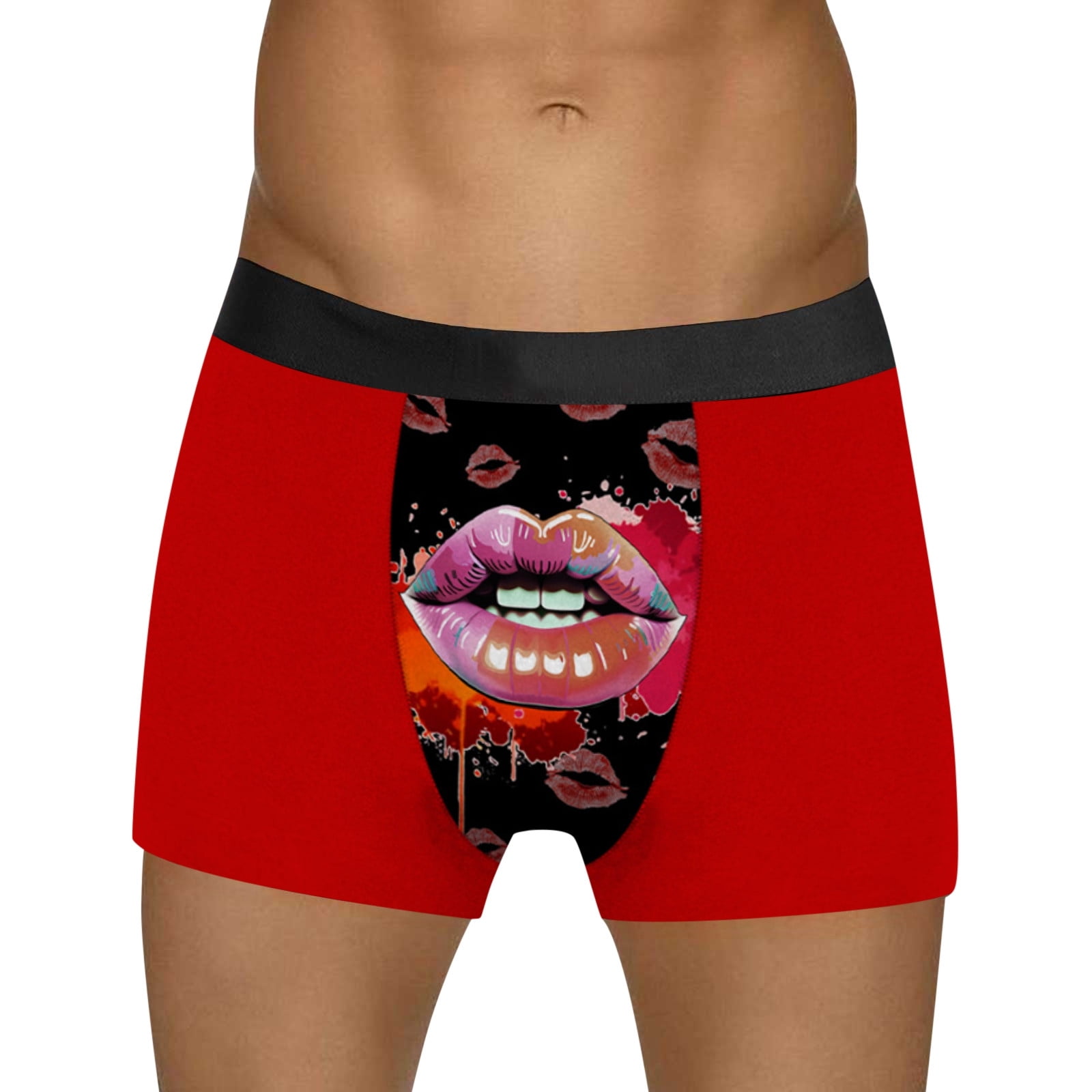 Mens Valentine s Day Underpant Fashion Casual Comfort Valentines Day Printed Underwear Walmart