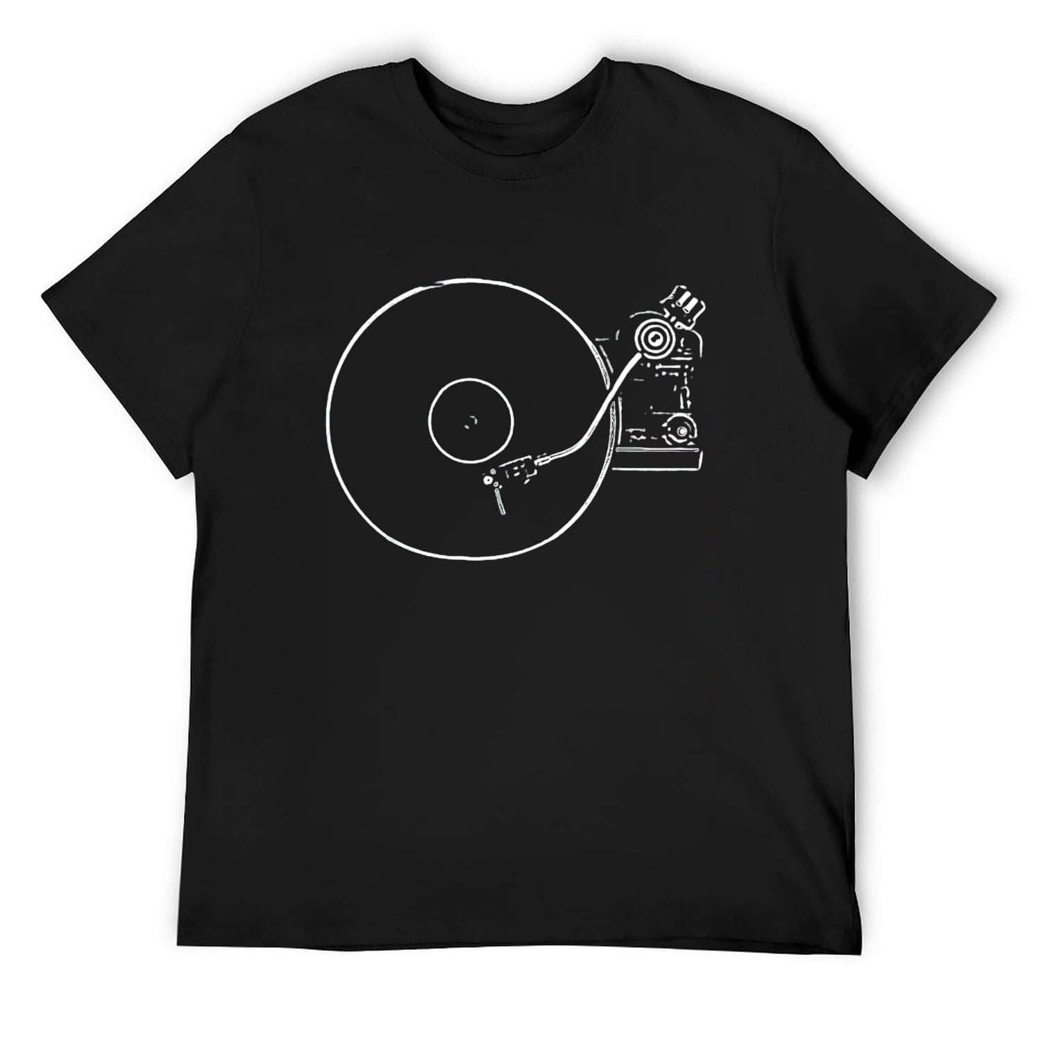 Mens Vinyl Record Player Sketch Drawing T-Shirt Black Medium - Walmart.com