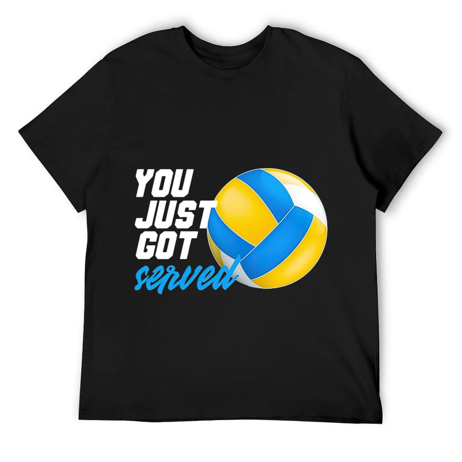 Mens Volleyball Design You Just Got Served Sports Pun Ball Design Short ...