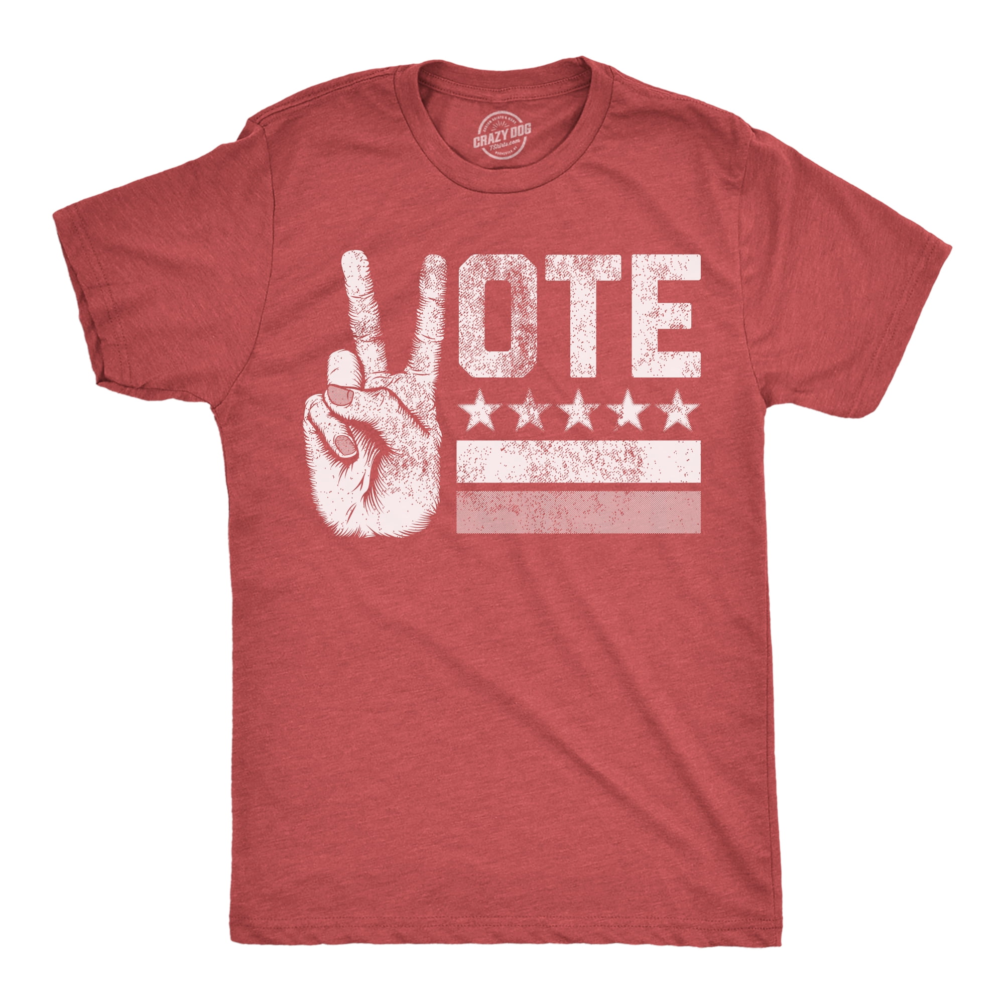 Mens Vote Peace Hand Funny T Shirt Election Graphic Tee for Men Graphic ...