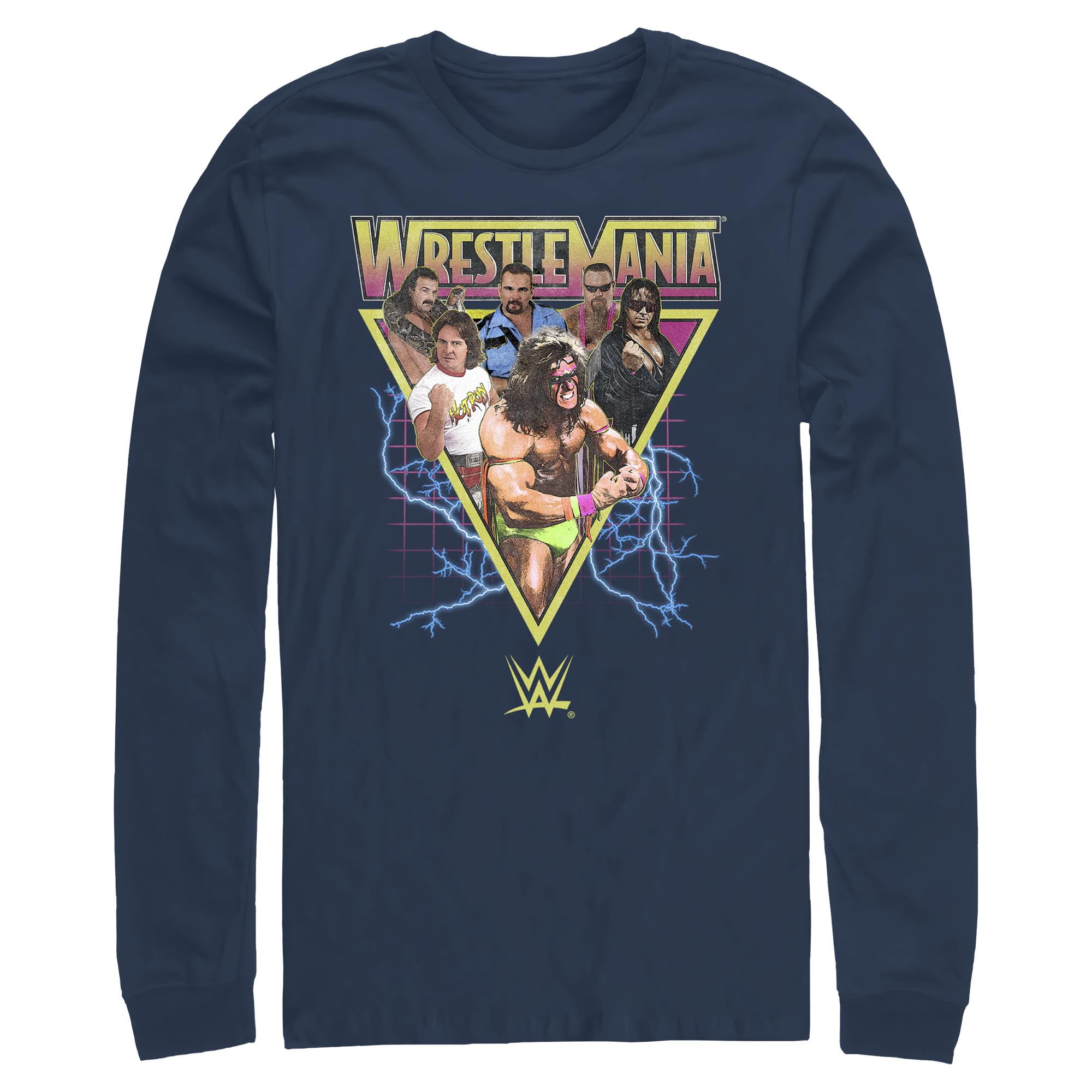 Mens WWE Retro Wrestlers Triangle Long Sleeve Shirt - Walmart.com