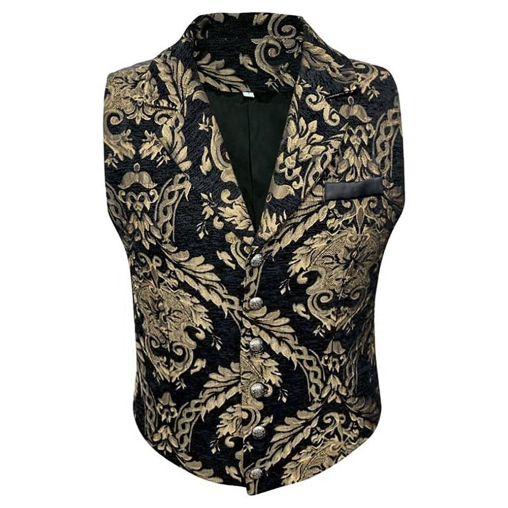 Mens Waistcoat Formal Gothic Steampunk Decorative Pattern Victorian ...