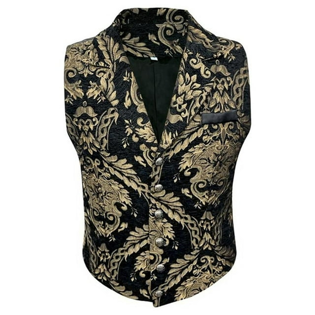 Mens Waistcoat Formal Gothic Steampunk Decorative Pattern Victorian ...