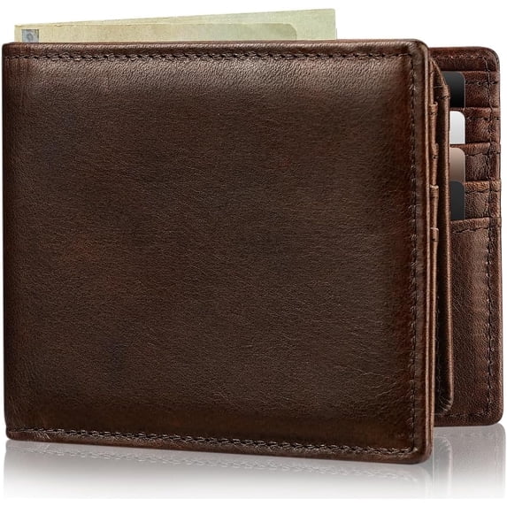 Mens Wallet Bifold RFID Blocking Wallet for Men with 2 ID Windows 11 ...
