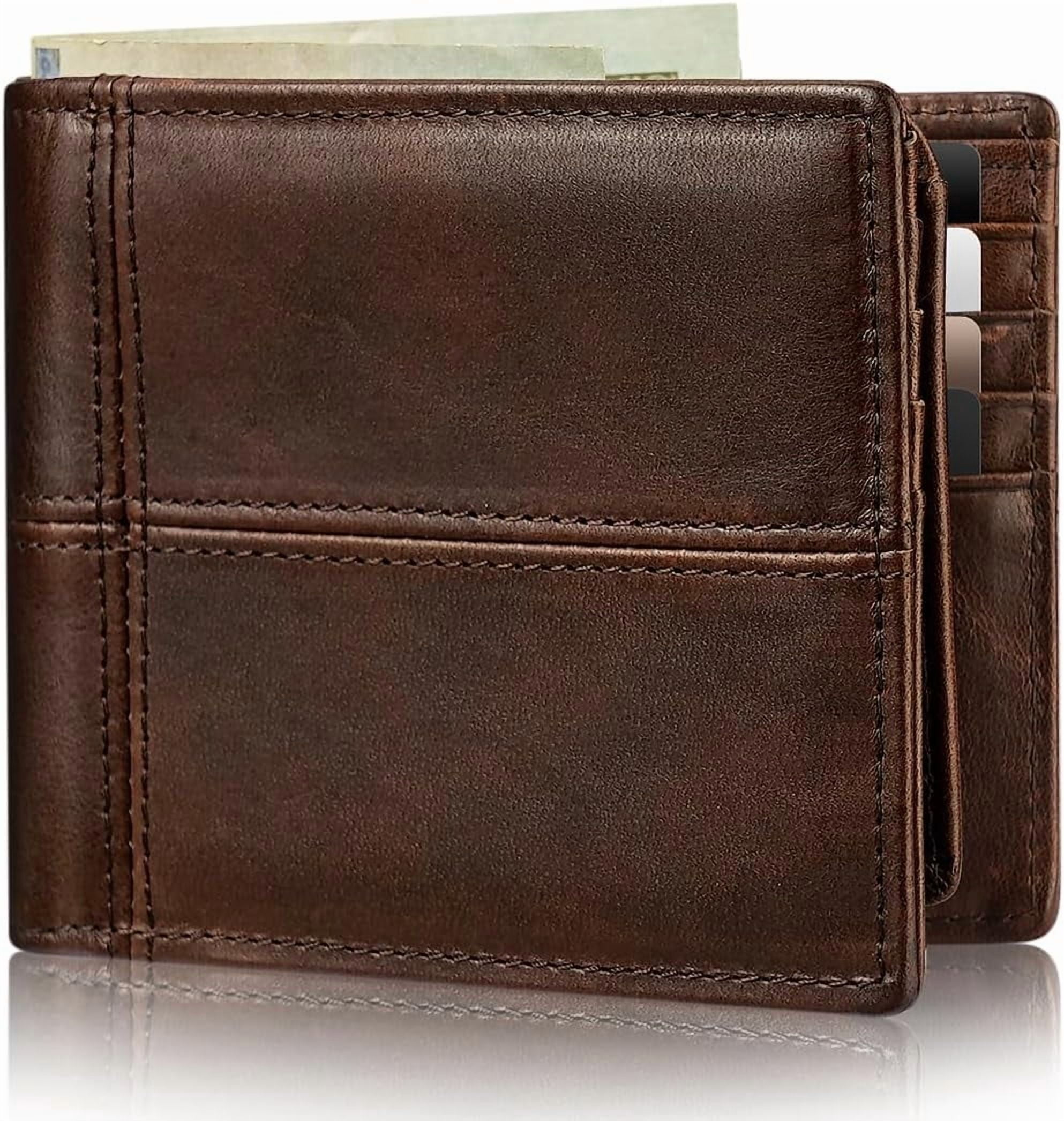 Mens Wallet Bifold RFID Blocking Wallet for Men with 2 ID Windows 12 ...