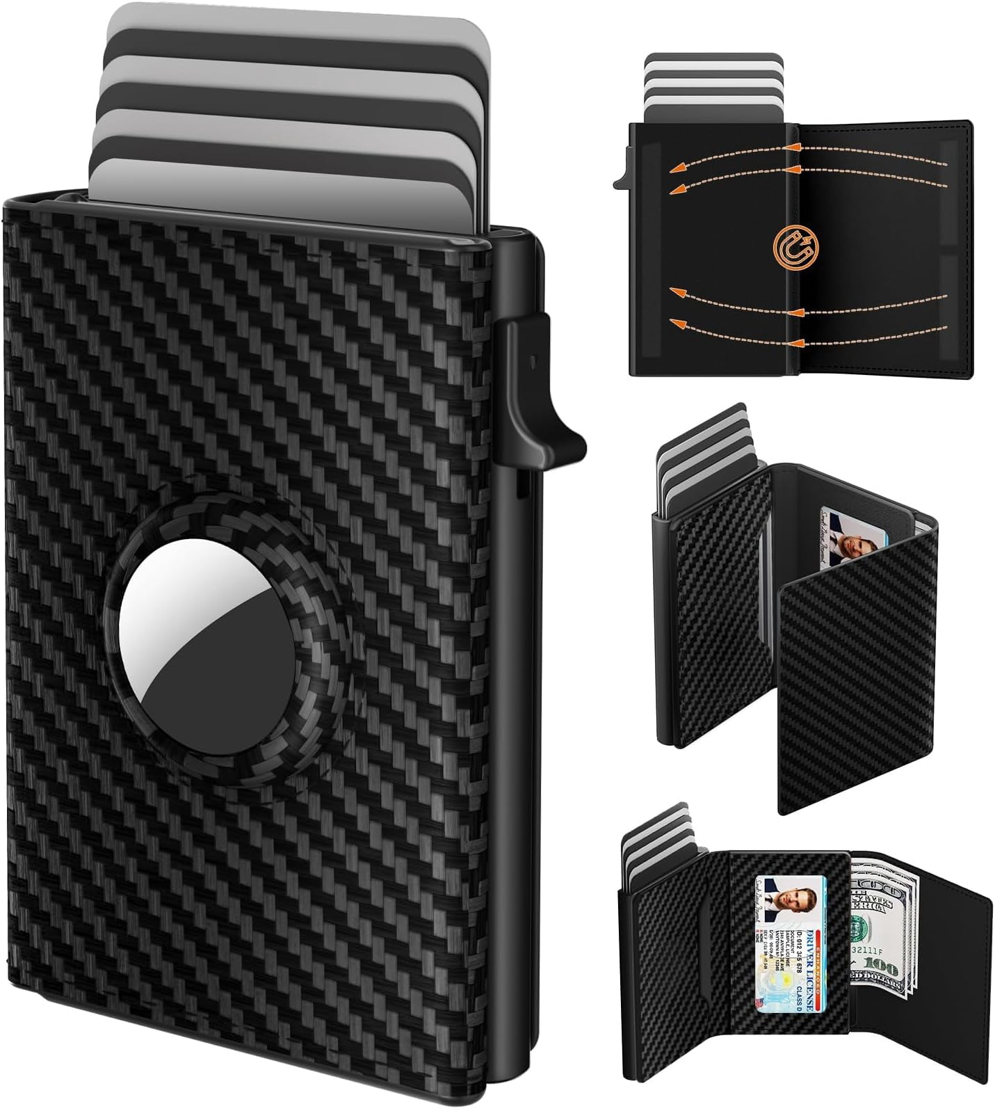 Mens Wallet Card Holder for AirTag - Wallet for Men Compatible with Air ...