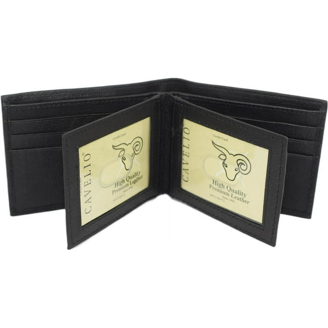 Mens Wallet RFID Genuine Leather Bifold Wallets For Men, 3 ID Windows ...