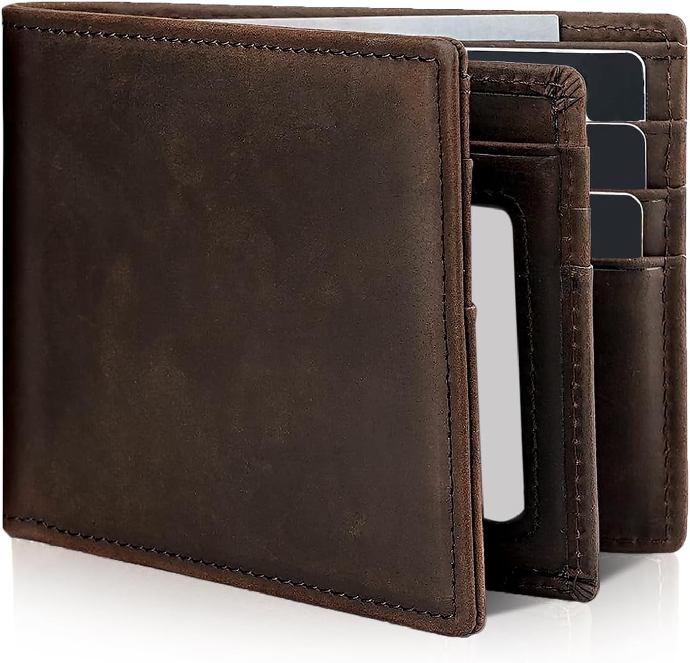 Mens Wallet Trifold RFID Blocking Clip for Men with 1 ID Window 12 Card ...