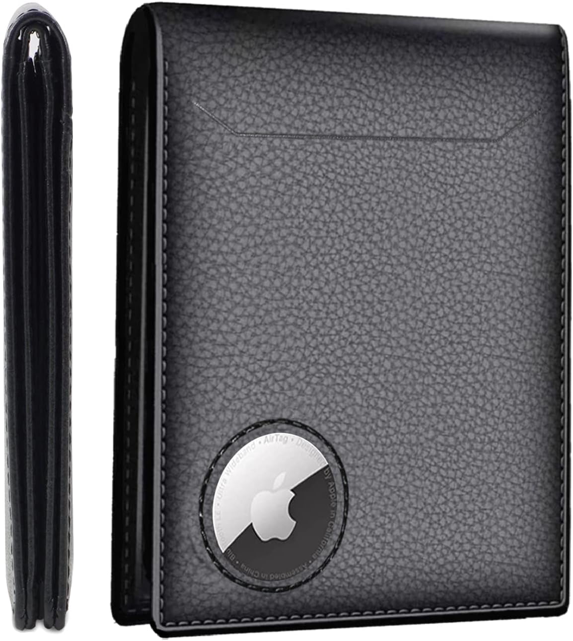 aimion Mens Wallet for Airtag, Slim Bifold Leather RFID Wallet, ID ...