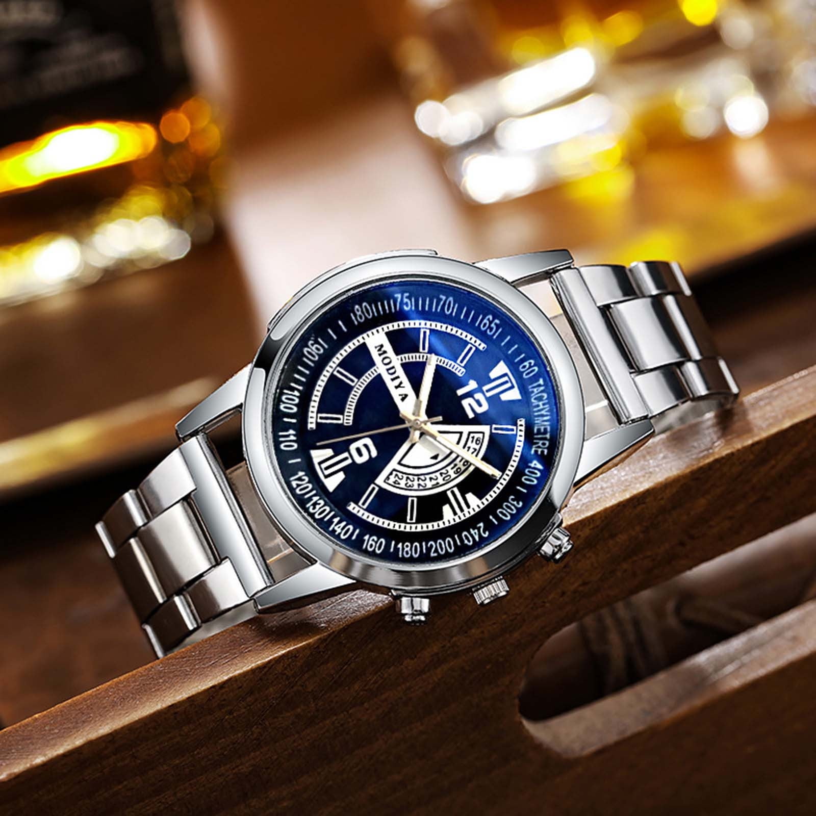 Mens Watch Fashion Sleek Minimalist Quartz Analog Mesh Stainless Steel ...