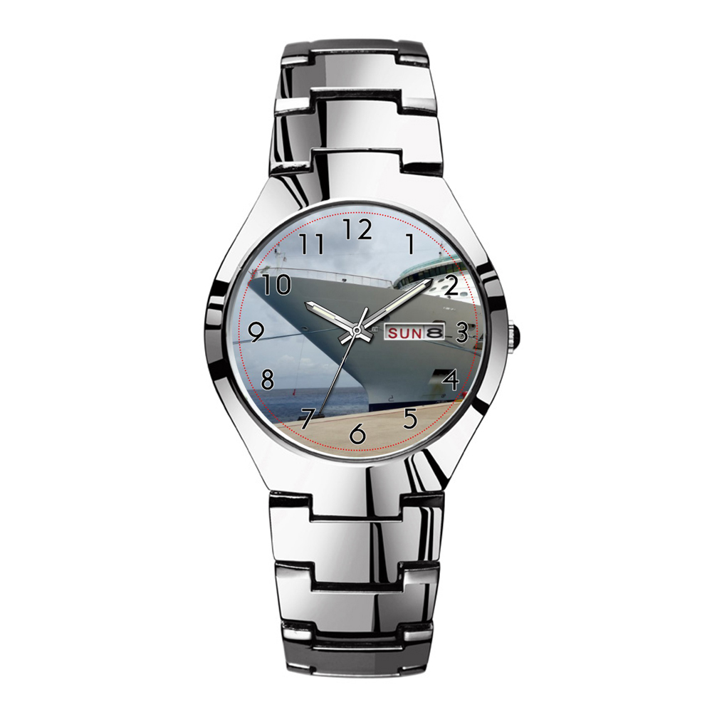 Mens Watches Silvery Steel Band Top Brand Waterproof Japan Quartz Watch ...