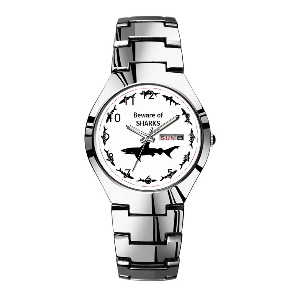 Mens Watches Silvery Steel Band Top Brand Waterproof Japan Quartz Watch ...