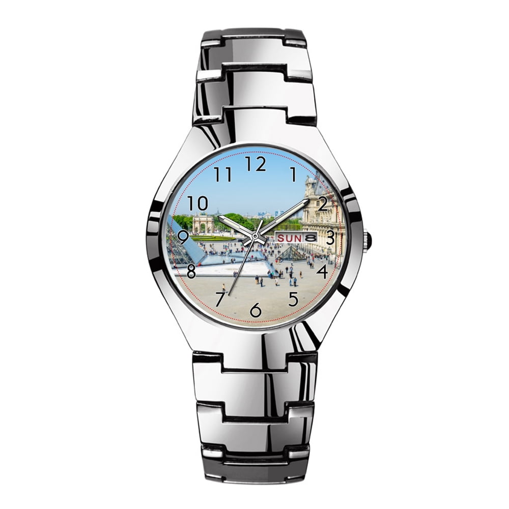 Mens Watches Silvery Steel Band Top Brand Waterproof Japan Quartz Watch ...