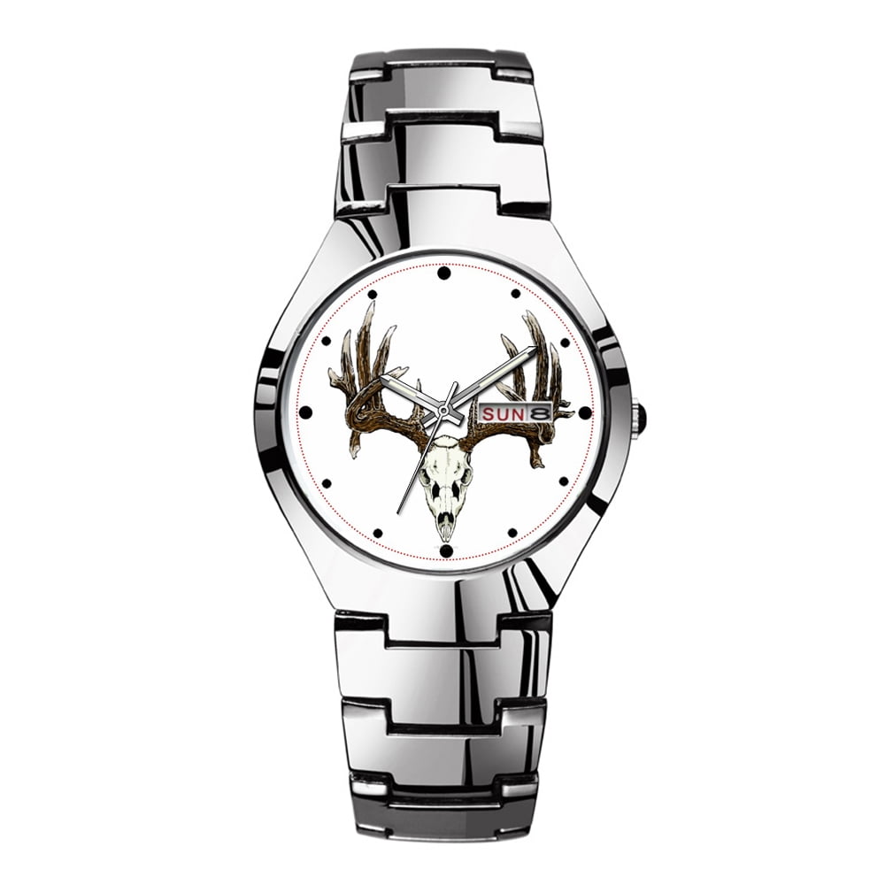 Mens Watches Silvery Steel Band Top Brand Waterproof Japan Quartz Watch ...