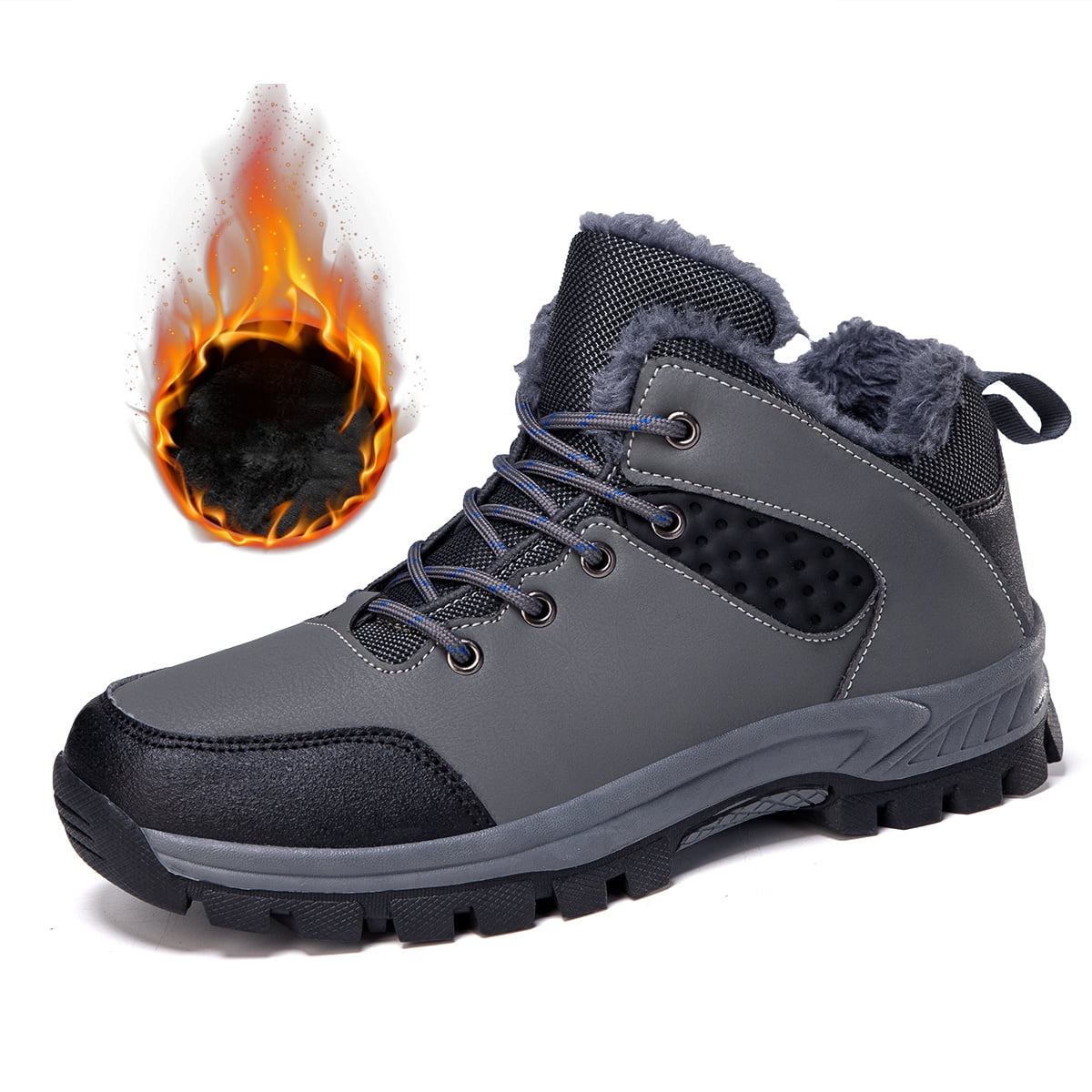 Mens Waterproof Ankle-High Hiking Boots Outdoor Men Hiking Shoes Winter ...