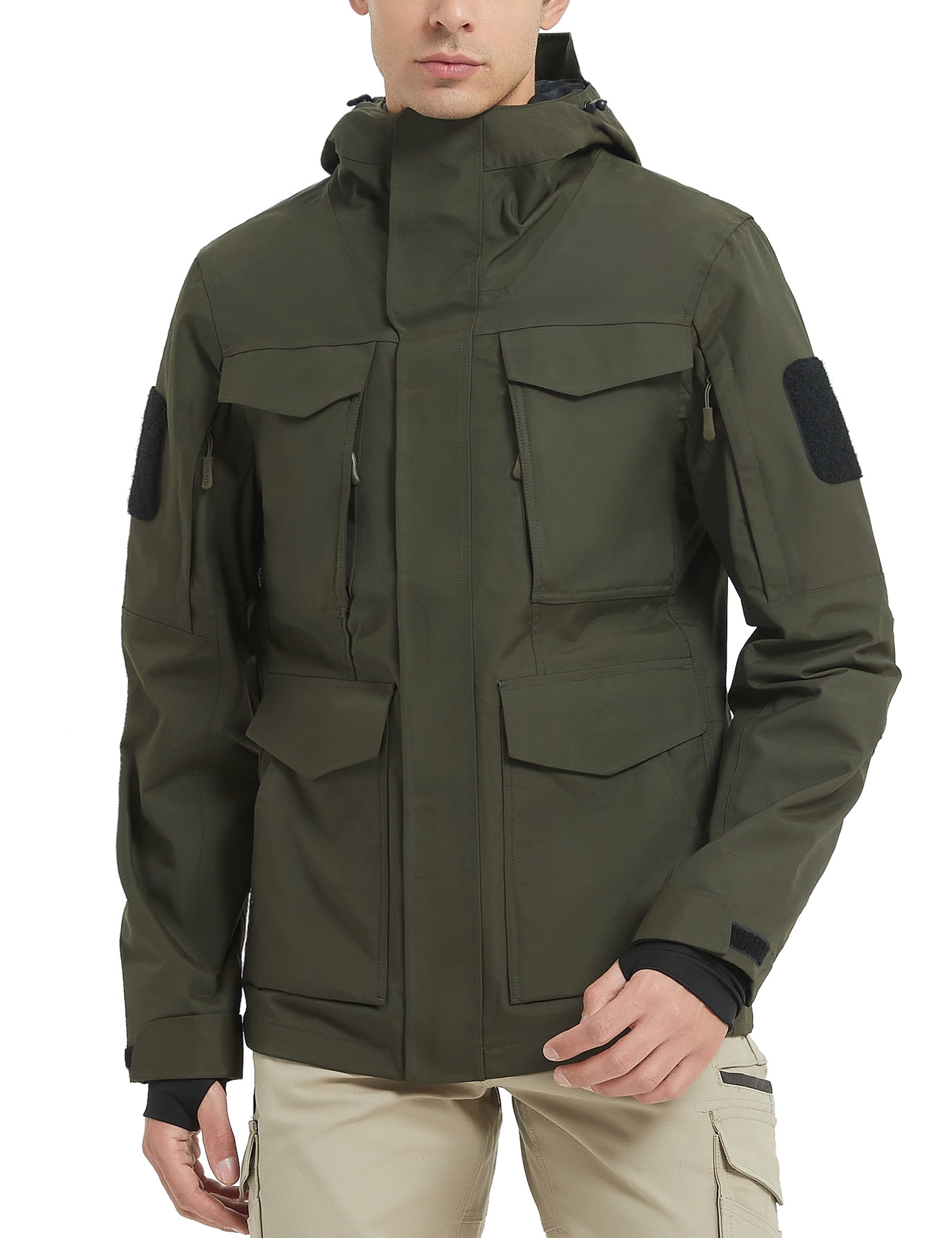 Mens Waterproof Military Jacket Windbreaker Tactical Jacket Outdoor ...