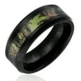 Mens Wedding Band in Titanium 8MM Black Plated Camo Ring with ...