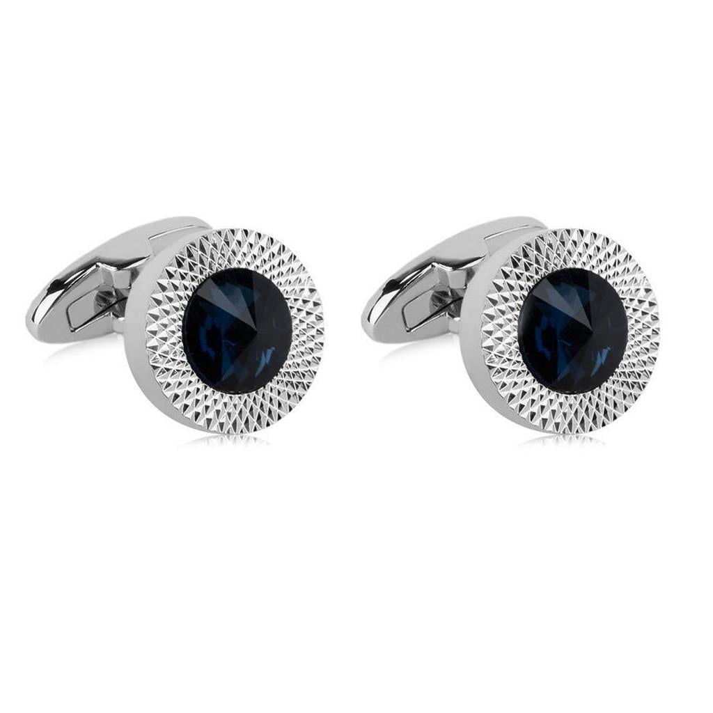 Segolike Mens Wedding Gift Cuff Links Copper Blue Rhinestone Crystal ...