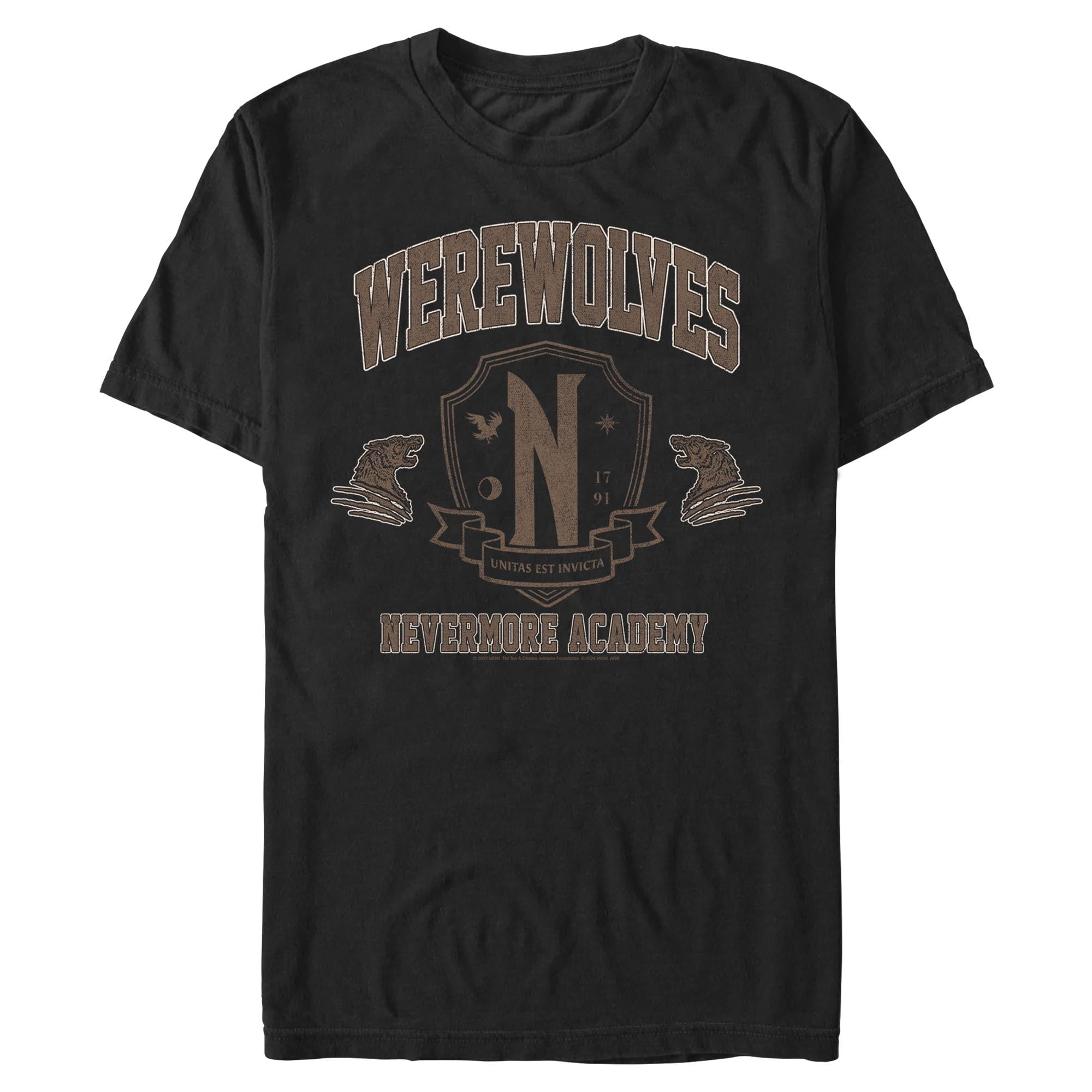 Mens Wednesday Werewolves Academy Crest T Shirt - Walmart.com