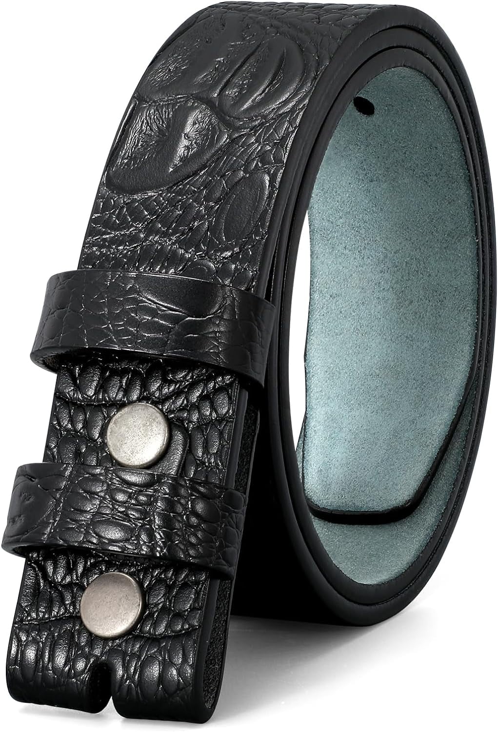 Mens Western Leather Belt Strap Without Buckle 1.5" Vintage Replacement ...