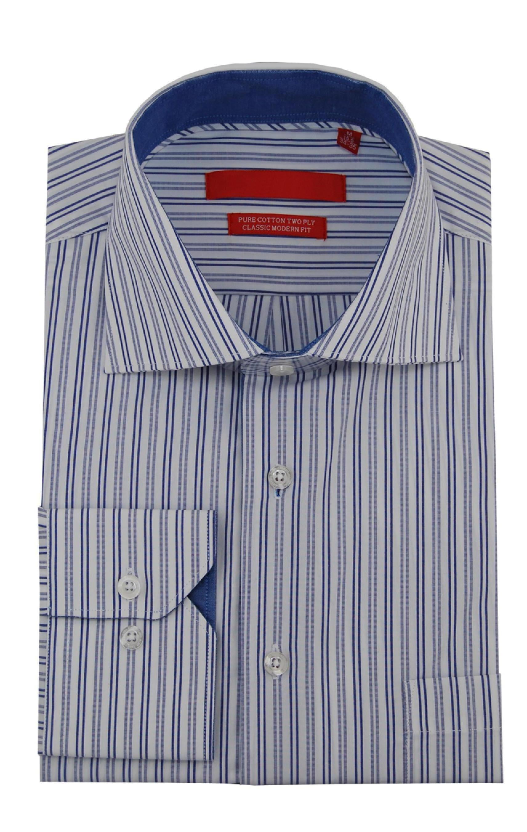 Mens White Blue Shirt DTI DARYA TRADING GV Executive - Walmart.com