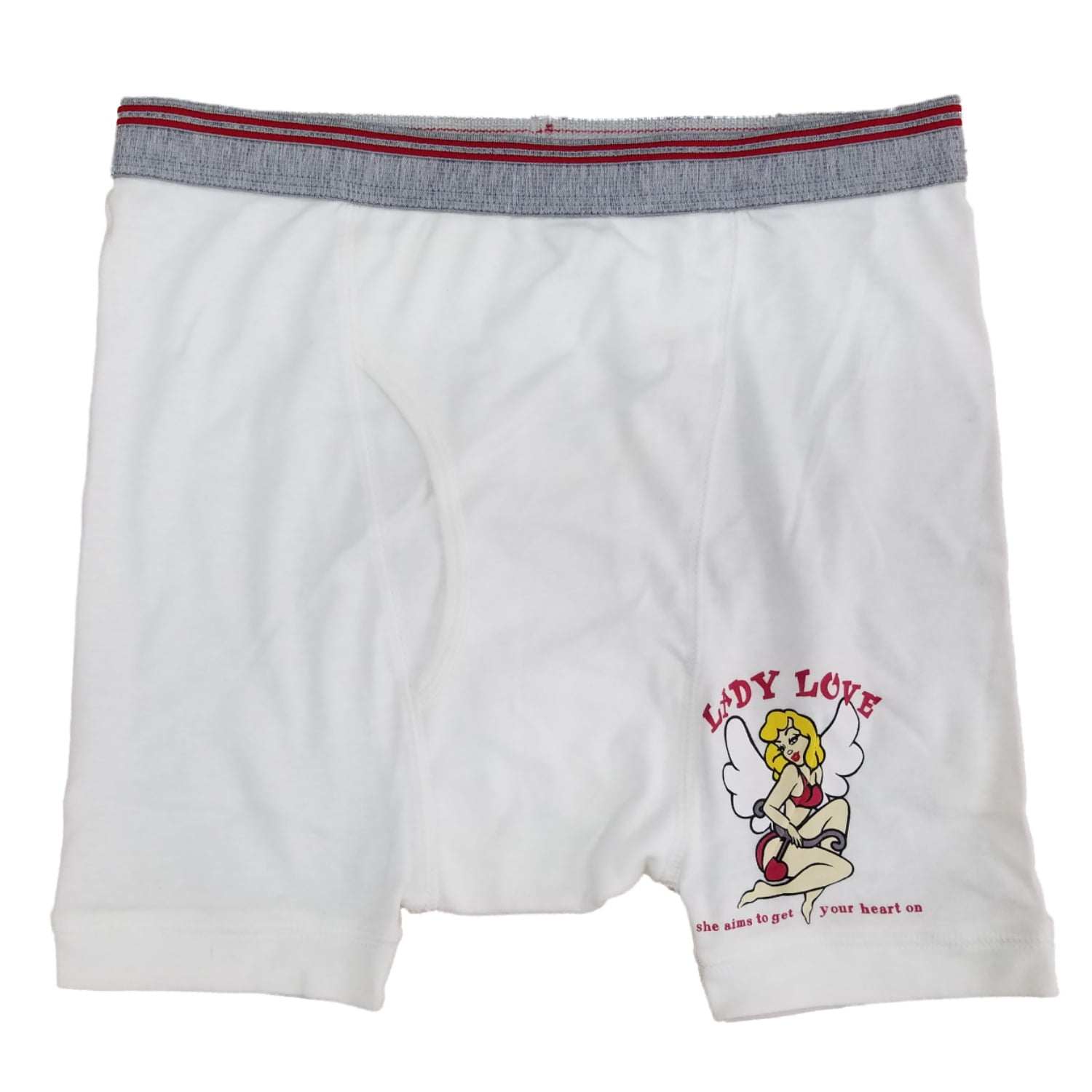 Mens White Lady Love Cupid Valentines Day Boxer Briefs Small - Walmart.com