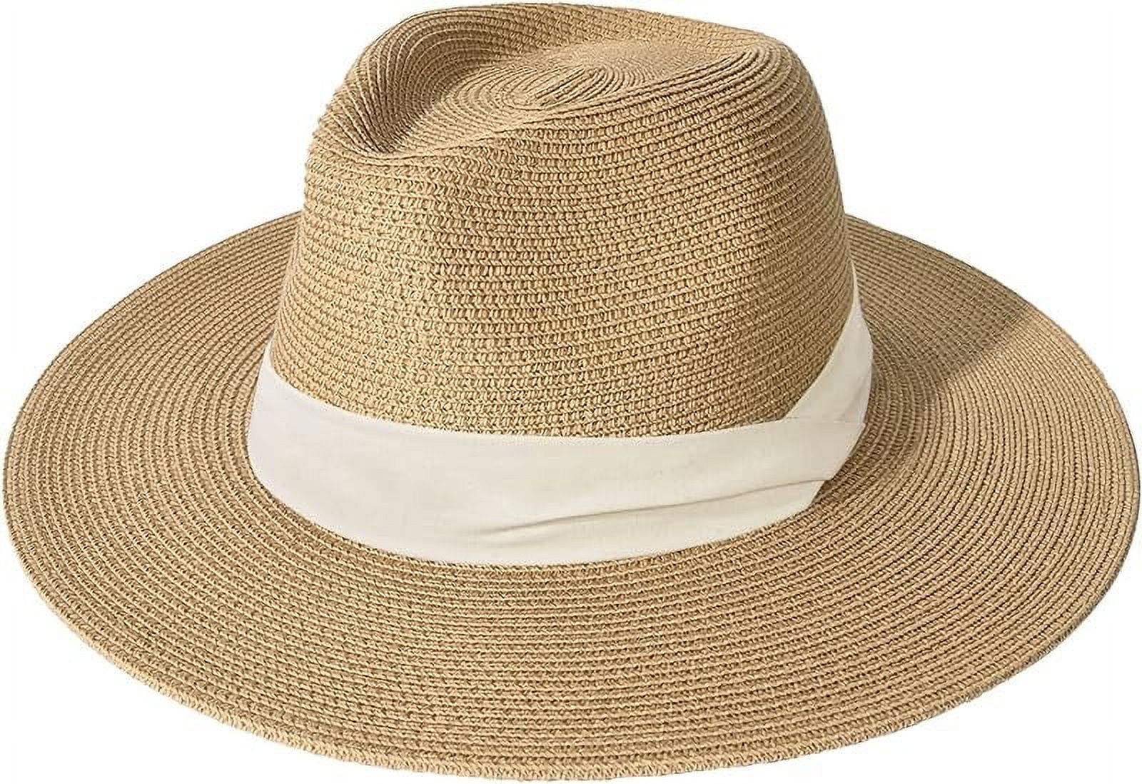 Mens Wide Brim Straw Panama Hat Fedora Summer Beach Sun Hat UPF Straw ... Mens Wide Brim Straw Panama Hat Fedora Summer Beach Sun Hat UPF Straw ...