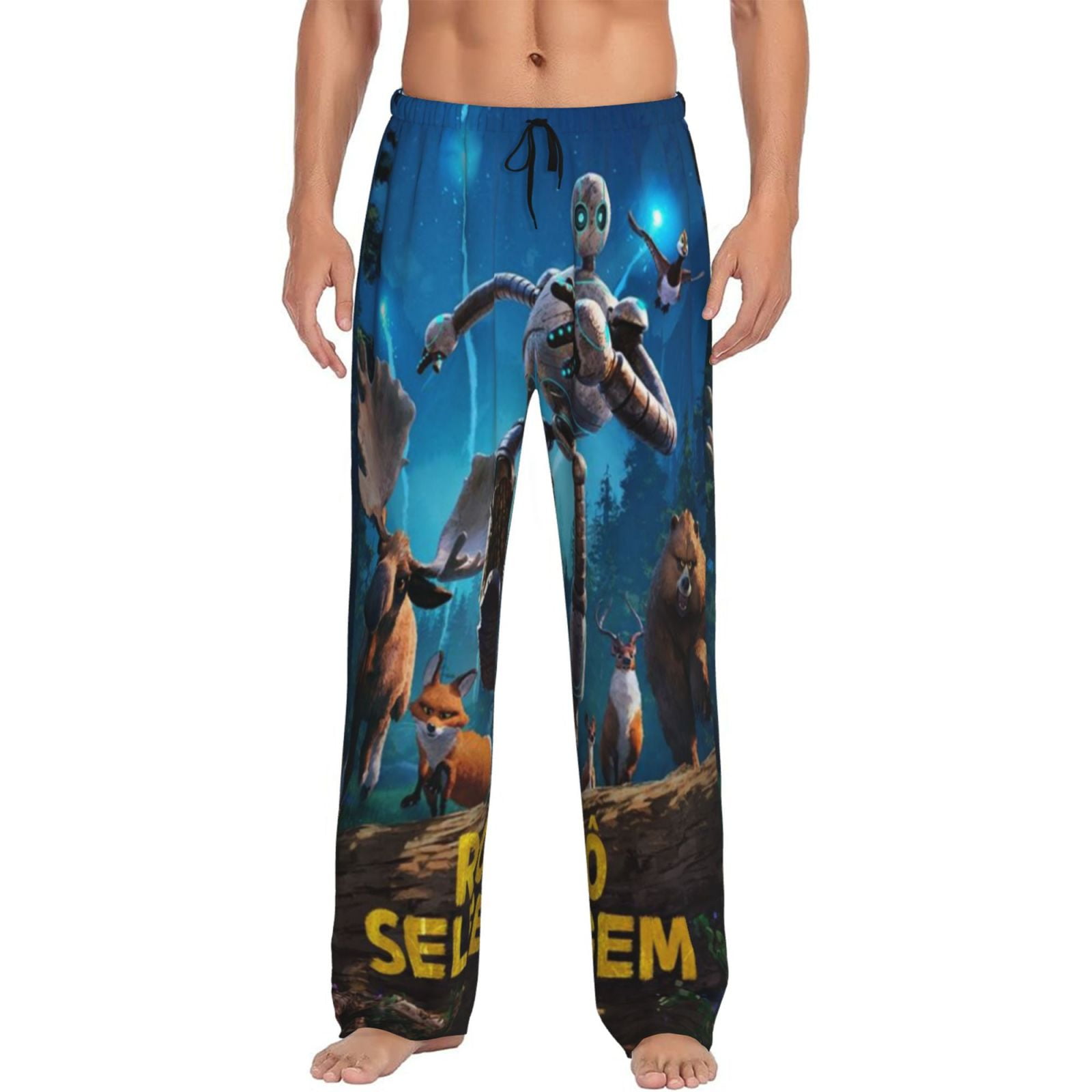 Mens Wild Robot Pajama Pants Lounge Pants Super Soft Pajama Bottoms ...