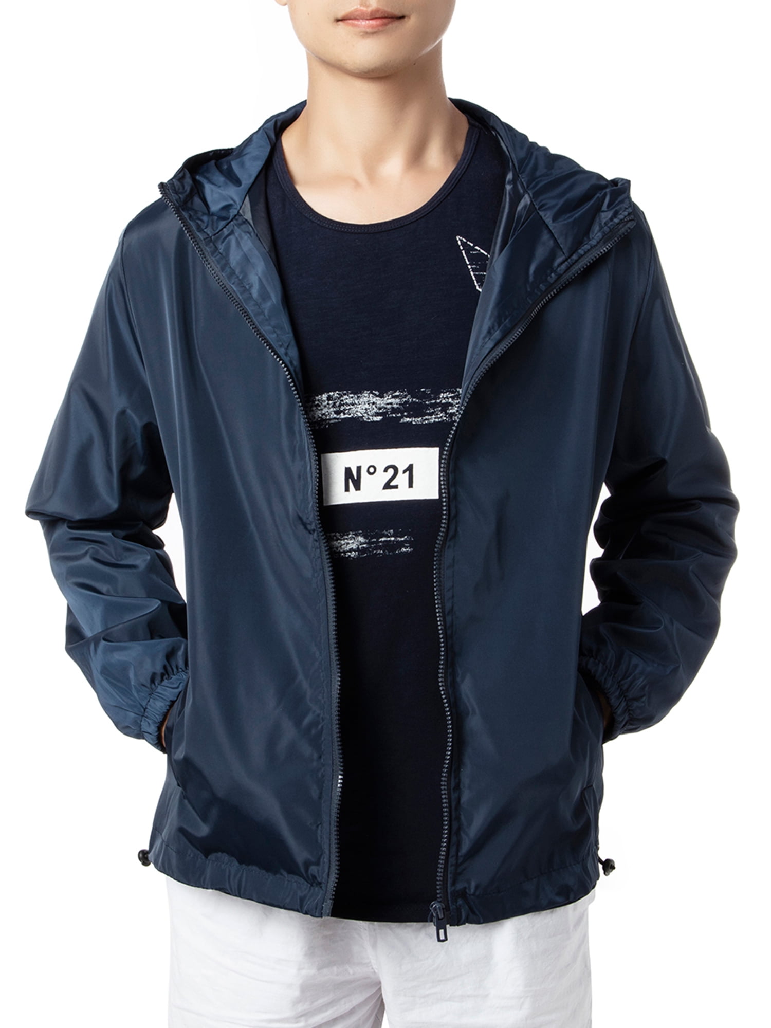 Mens Windbreaker Jacket, Outdoor Sport Bomber Jacket Lightweight ...