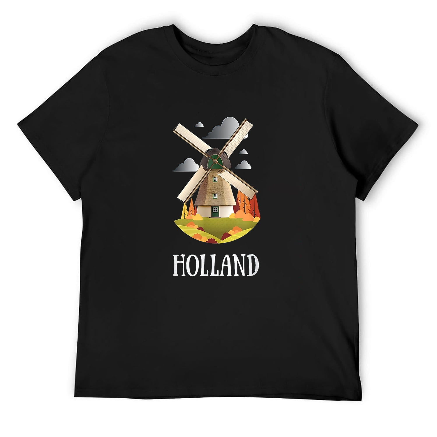 Mens Windmill Shirt | Dutch Holiday in Holland t-shirt Black 2X-Large ...