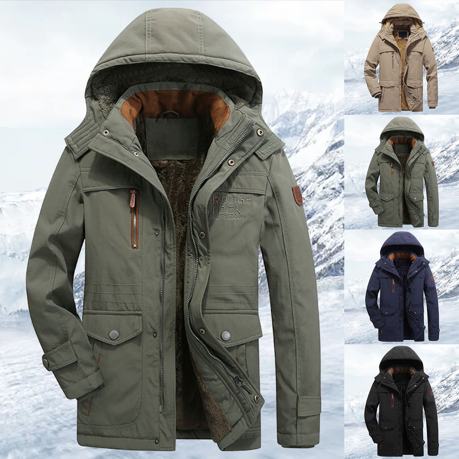 Mens Winter Clothes Thick Work Coats Warm Jackets Men's Puffer Jacket ...
