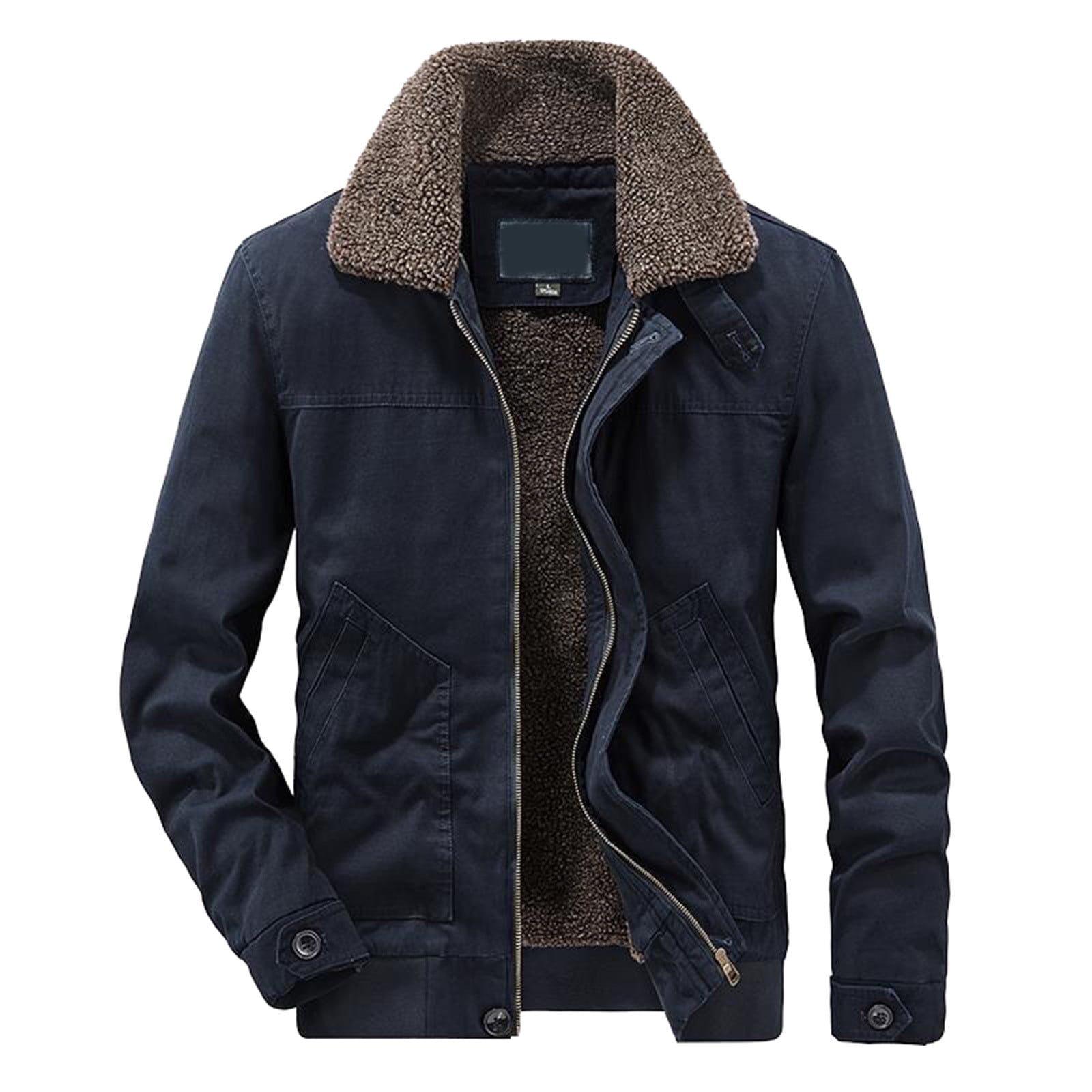 Mens Winter Cotton Jacket Fluffy And Thickened Lamb Mens Warm Jacket ...