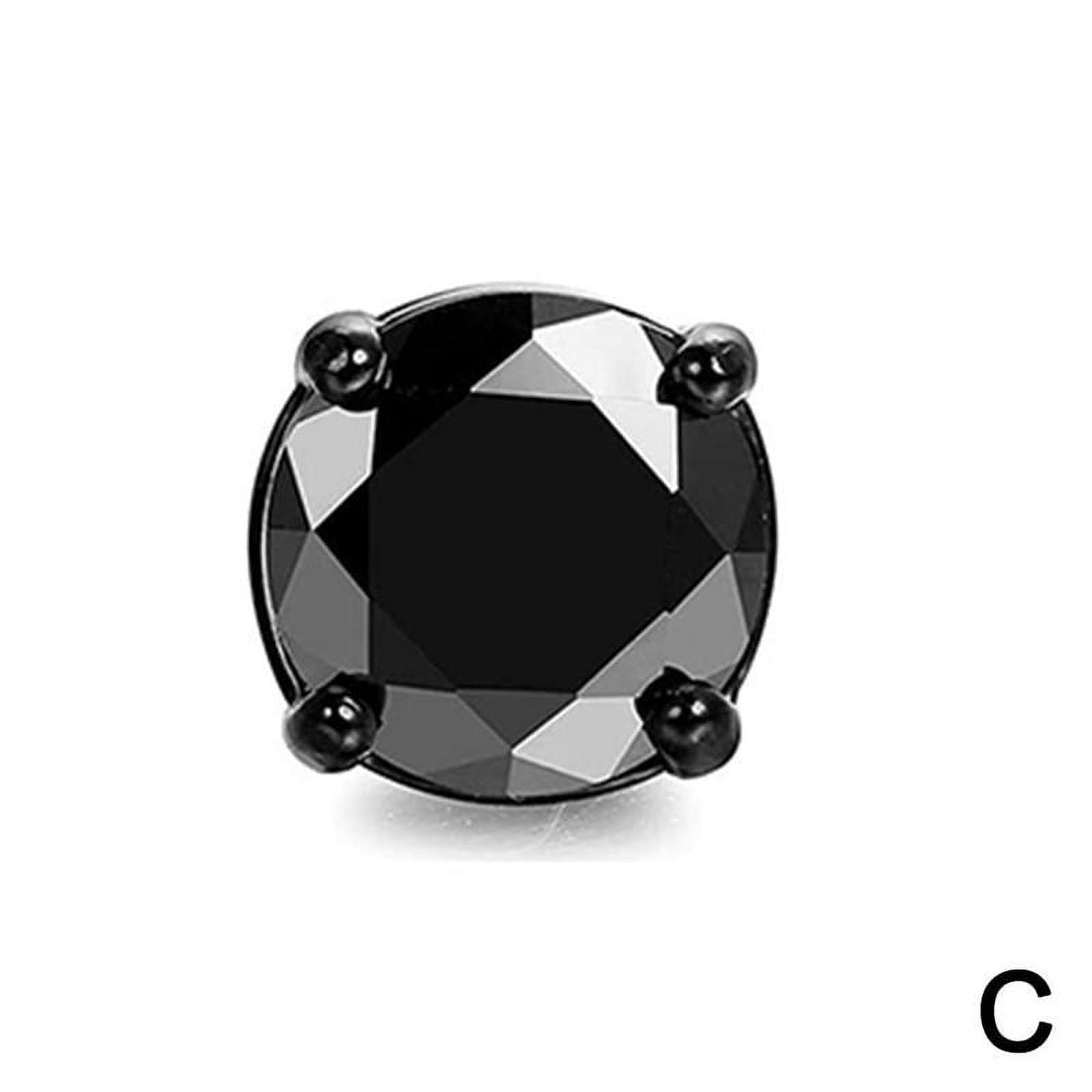 Mens & Women Clip On Earrings Non-Piercing Zircon Magnetic Crystal Stud ...