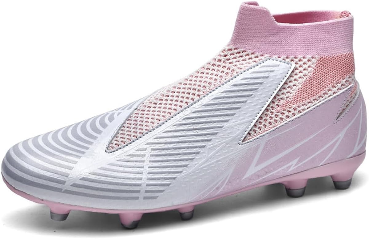 Mens Womens High-Top Soccer Cleats, Teen Football Training Shoes, FG/TF ...