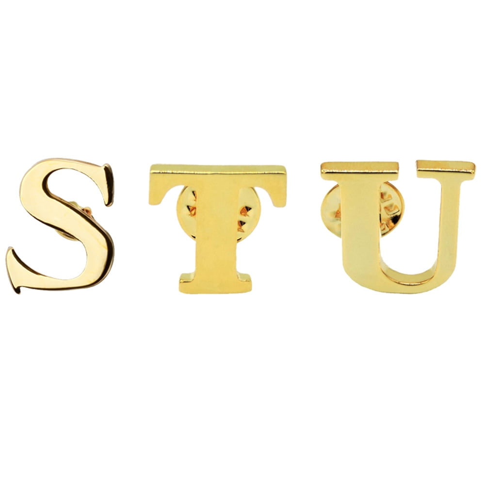 Mens Womens Initial Alphabet Letter Pins Collar Badge Brooches for ...