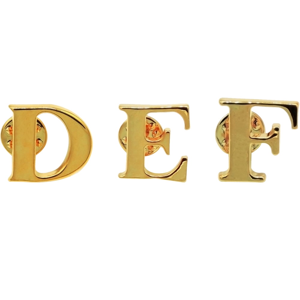 Mens Womens Initial Alphabet Letter Pins Collar Badge Brooches for ...