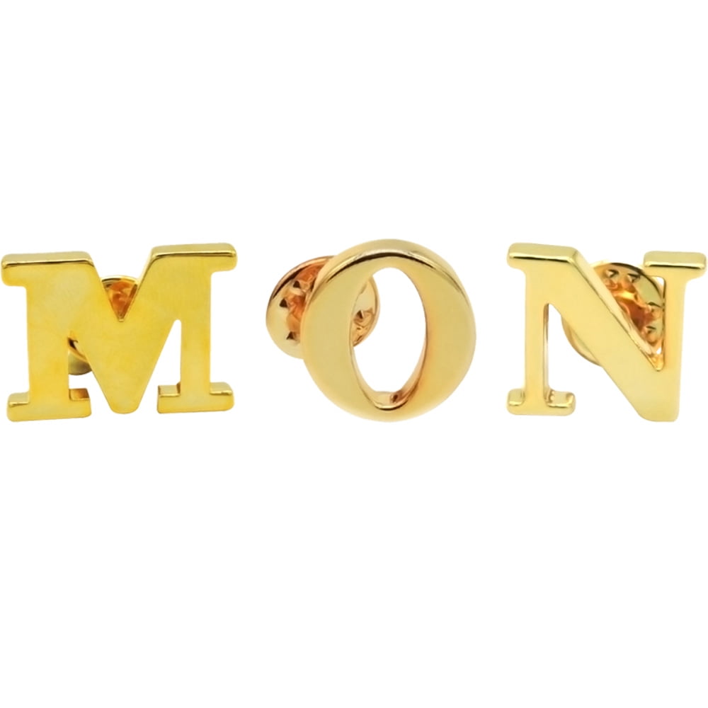 Mens Womens Initial Alphabet Letter Pins Collar Badge Brooches for ...
