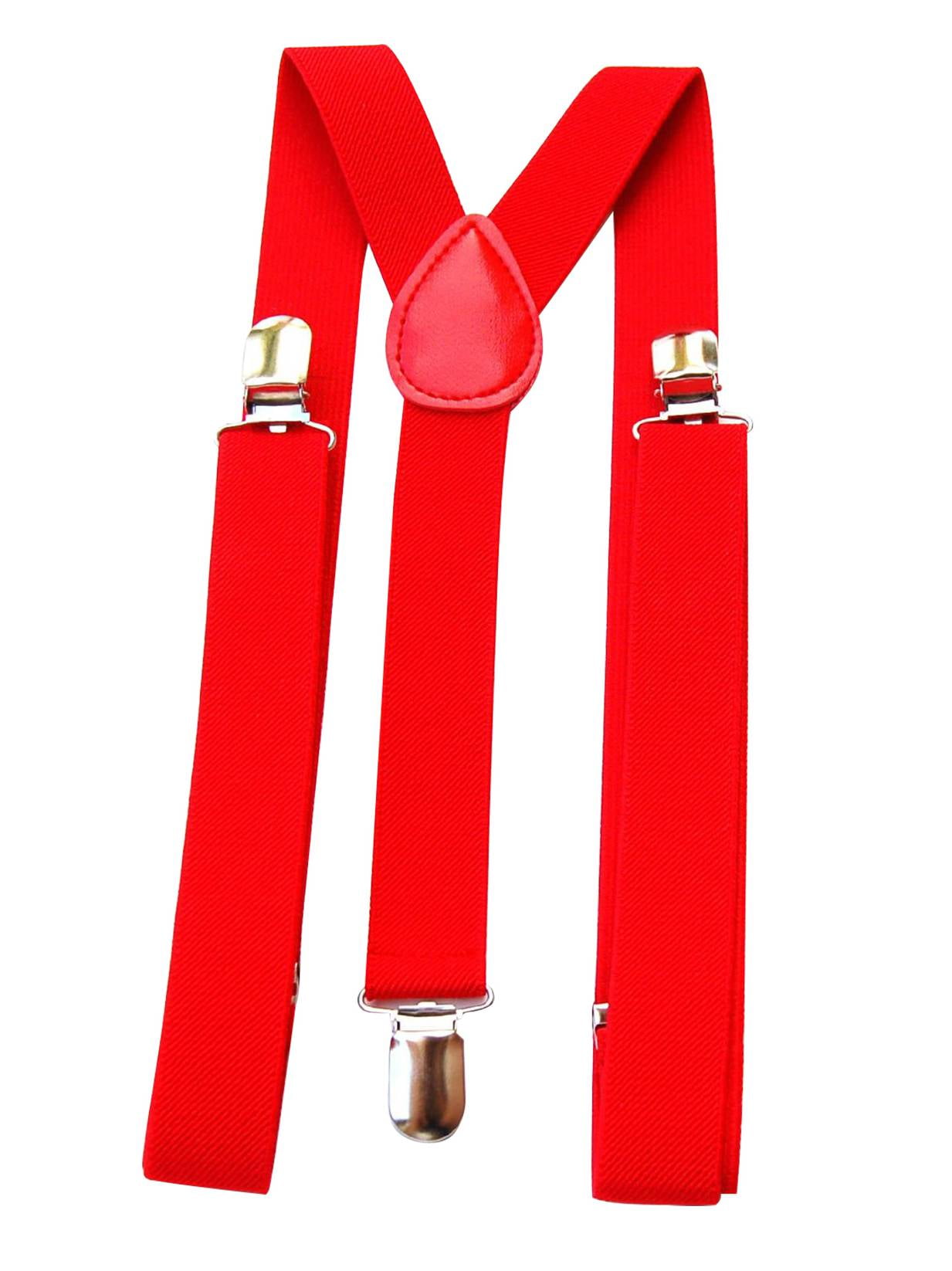 Elastic Adult One Size Adjustable Suspenders for Men/Women, Red ...