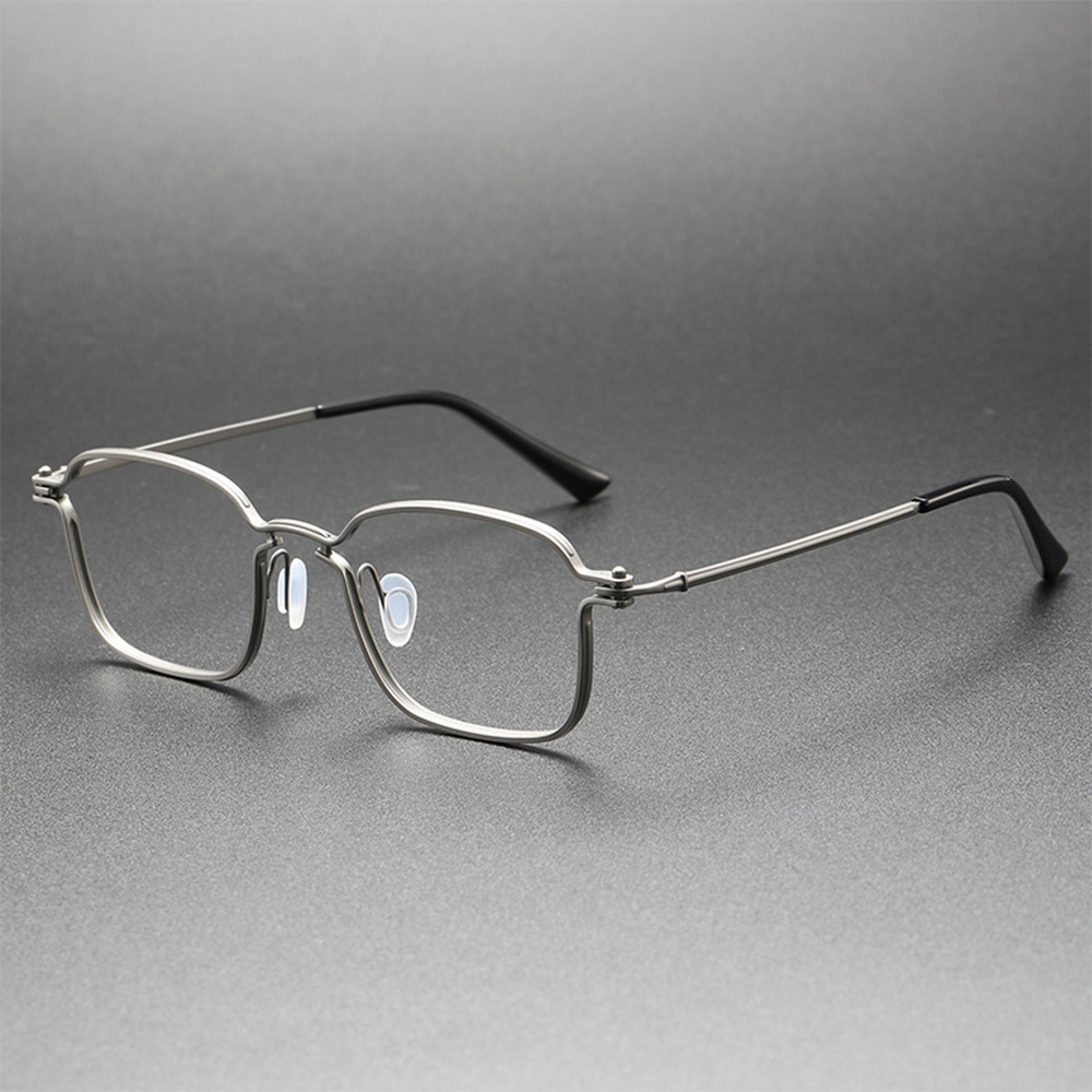 Mens Womens Pure Titanium Glasses Frame Rectangle Retro Eyeglasses ...
