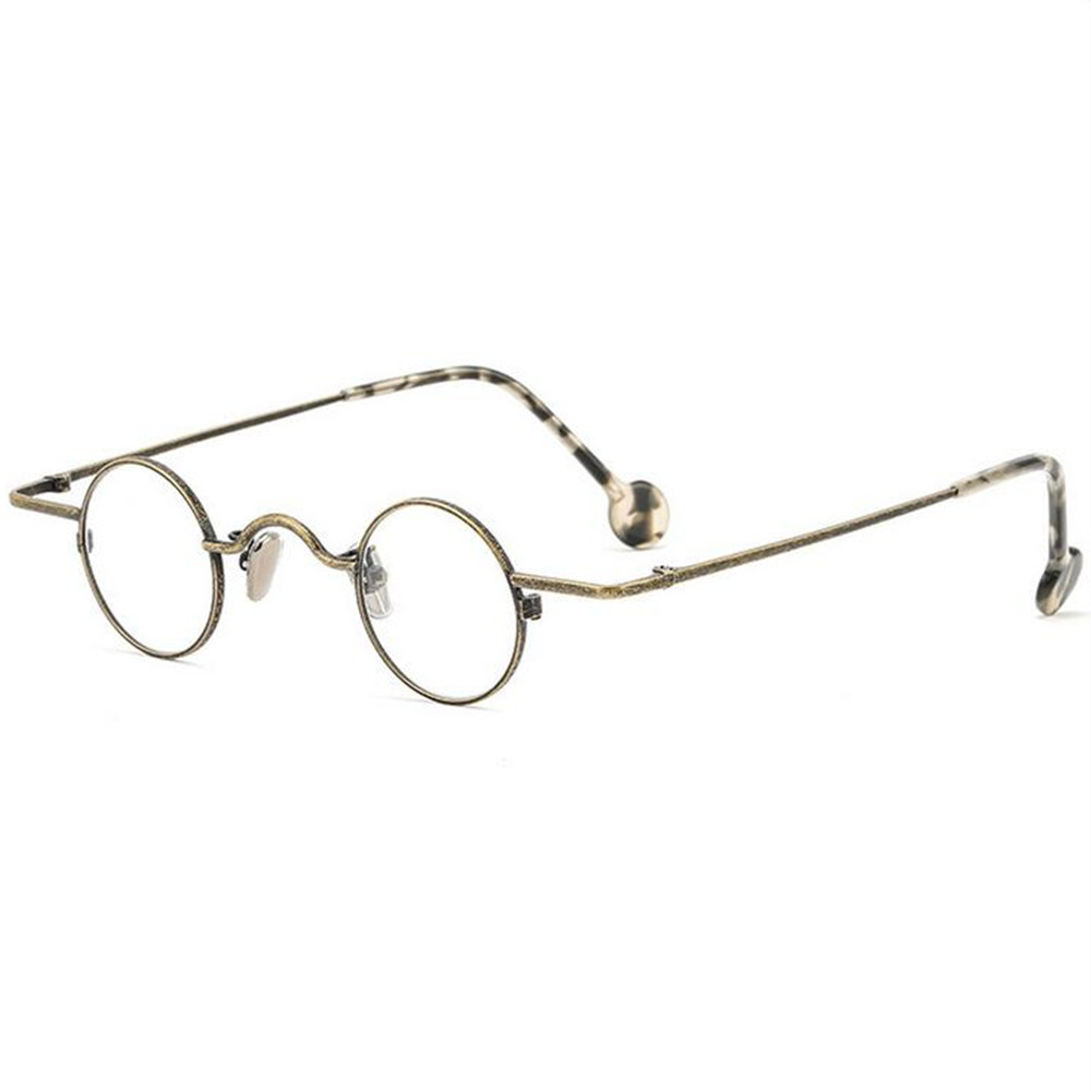 Mens Womens Retro Eyeglass Frames Metal Small Round Glasses Frame ...