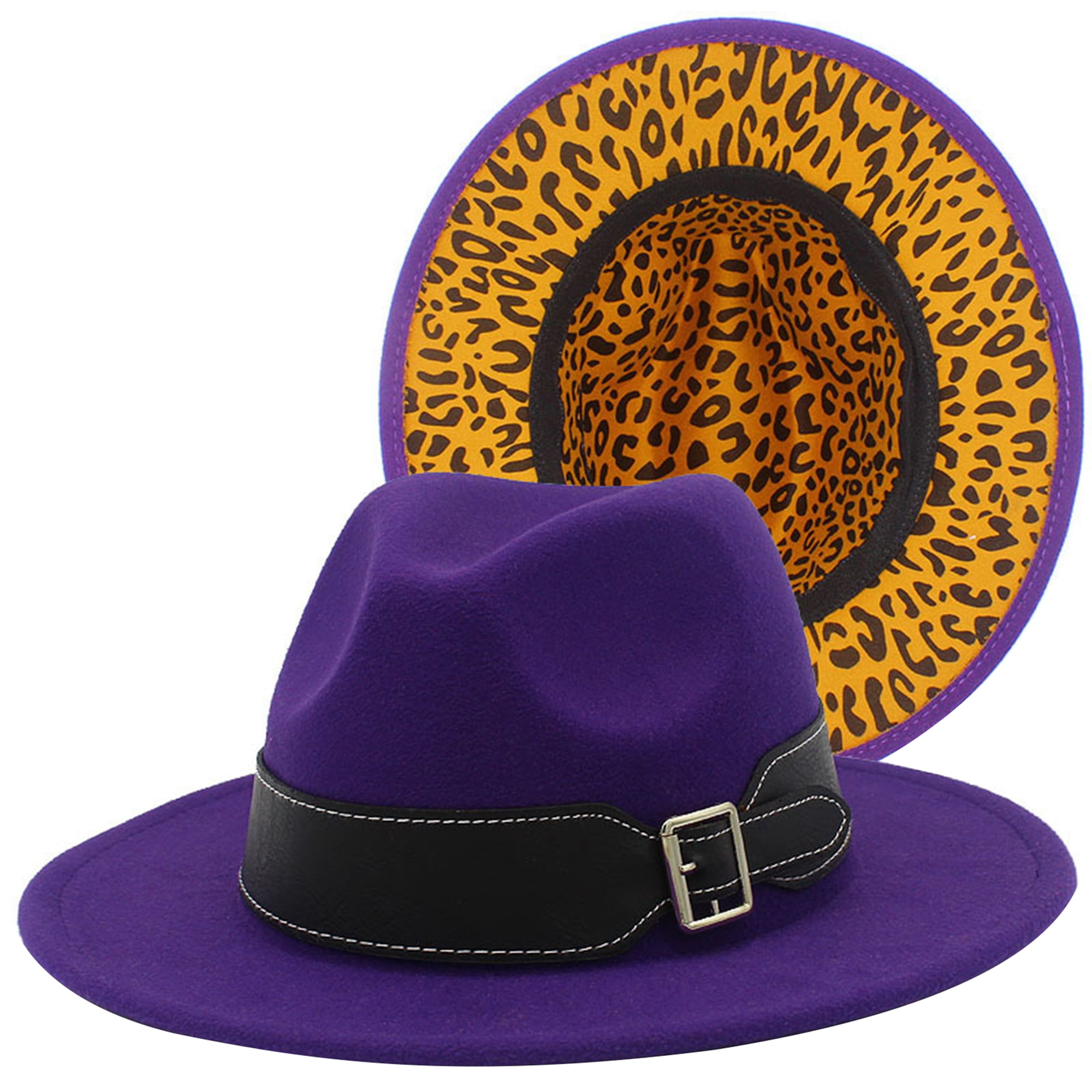 Mens/Womens Winter Fedora Hats Two Tone Wide Brim Rancher Hat - Walmart.com