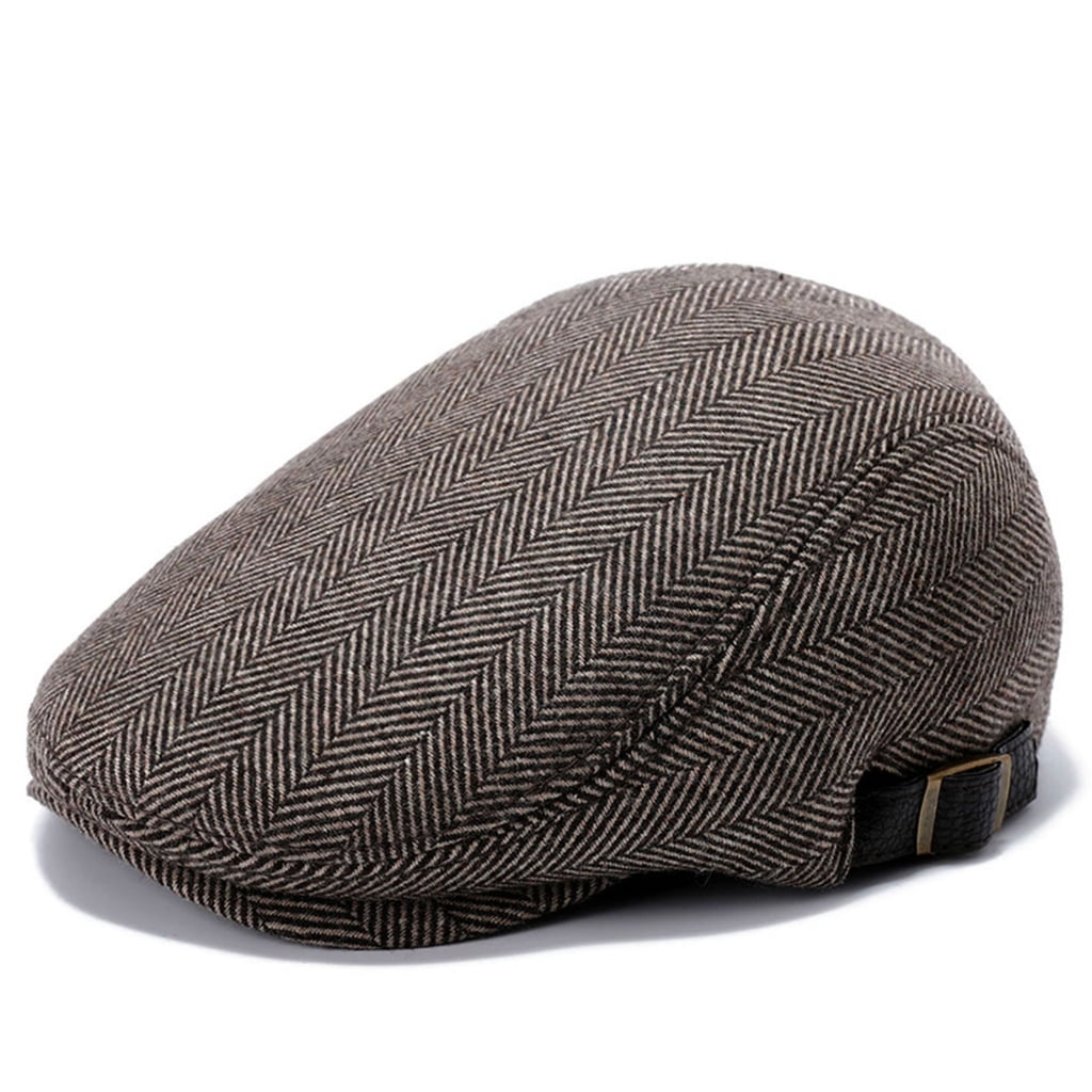 Mens Wool Blends Newsboy Ivy Hat Classical Solid Color Plaid ...
