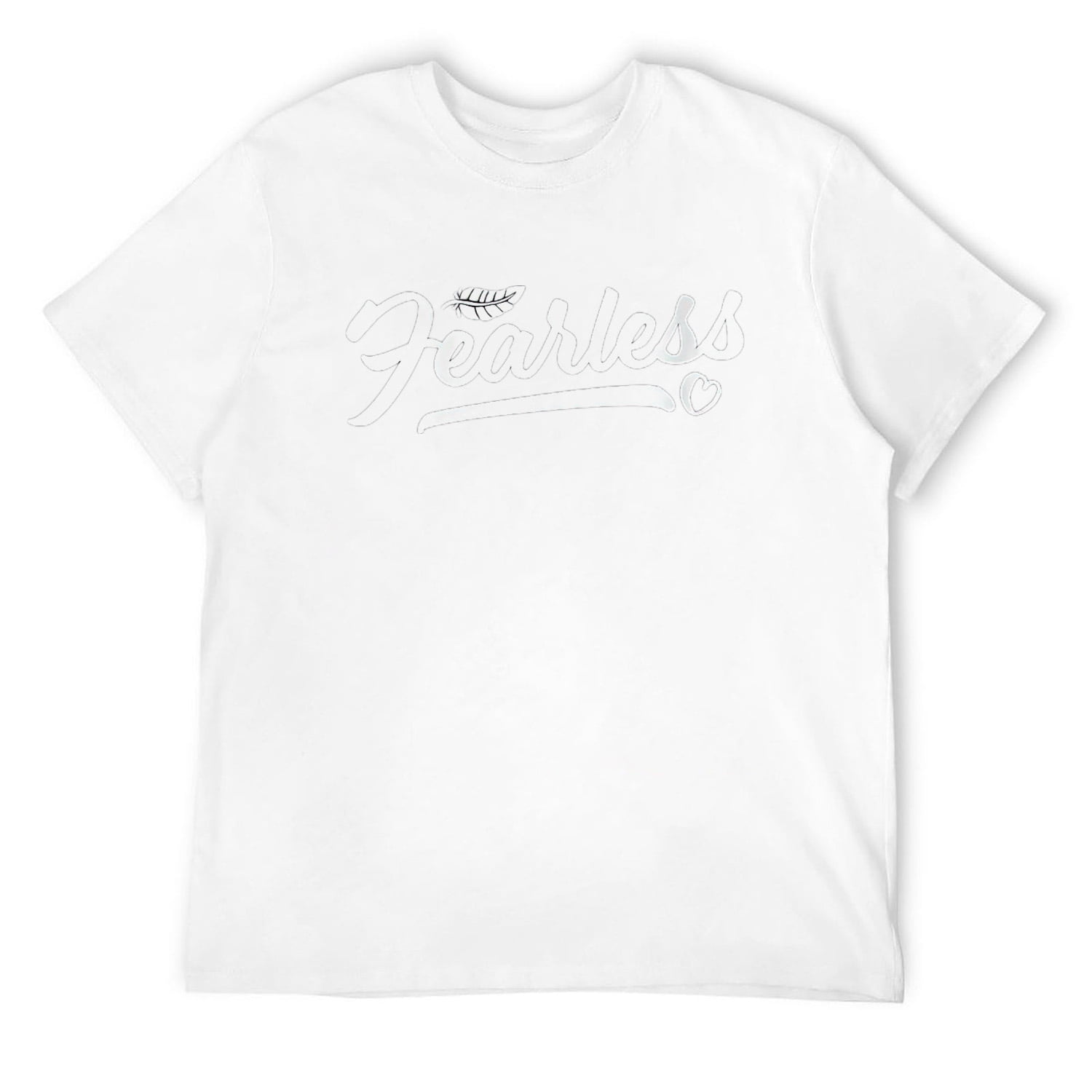 Mens Word That Say Fearless In Cursive Calligraphy Brave Strong Round ...