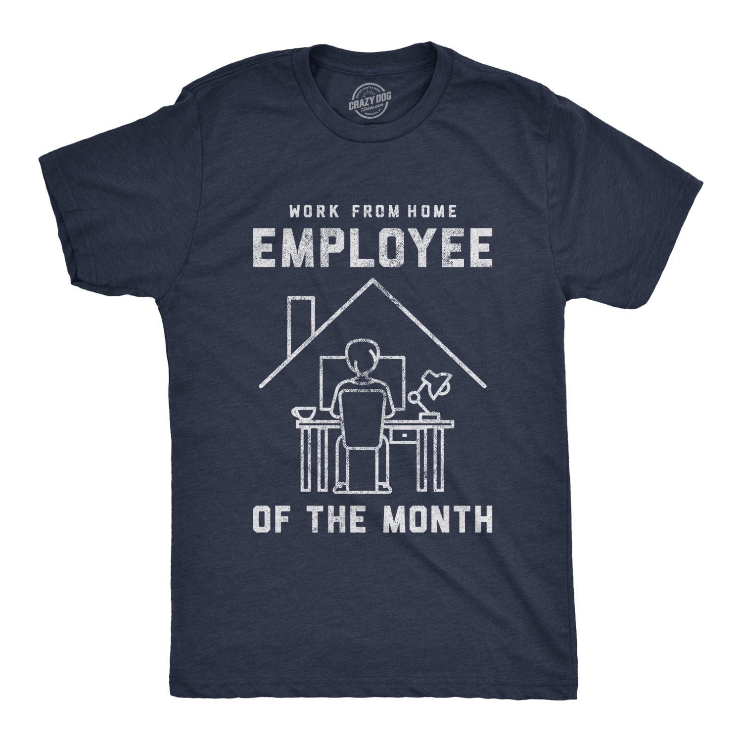 Mens Work From Home Employee of The Month T Shirt Funny Quarantine ...