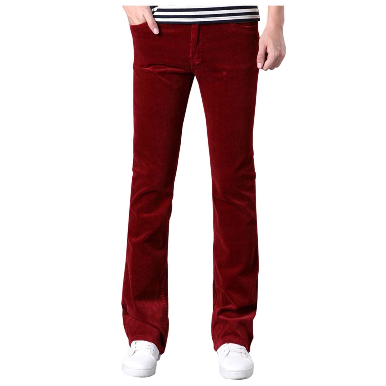 Mens Work Pants Corduroy Vintage Bottom Disco Stretchy Flared 60S 70S ...