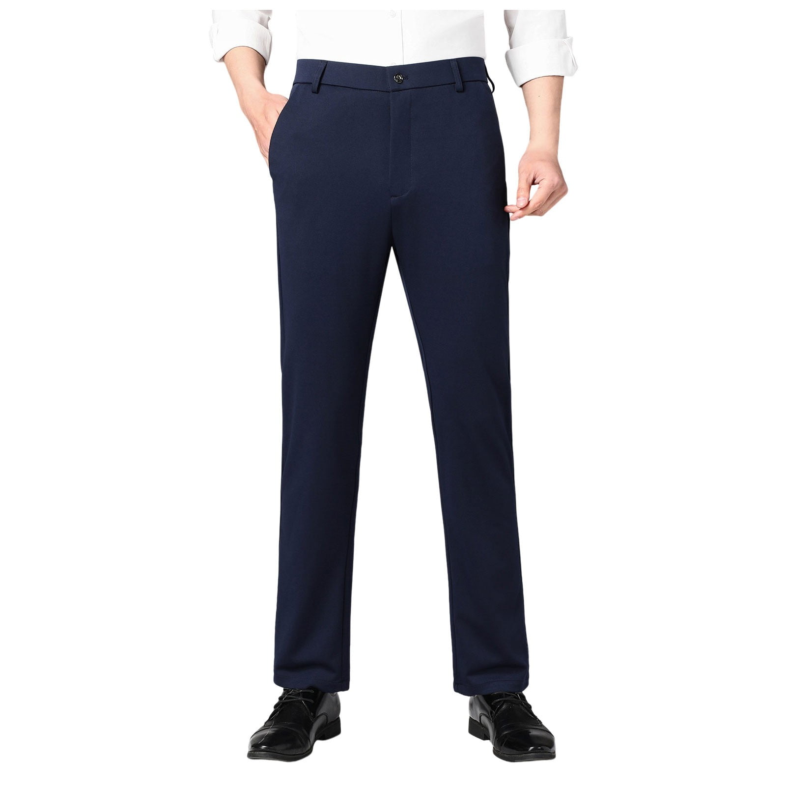 Mens Work Pants Men's Loose Straight Leg Trousers High Rise Deep ...